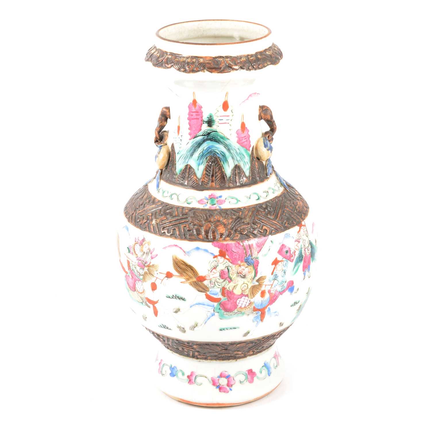 Lot 32 - A Chinese polychrome vase