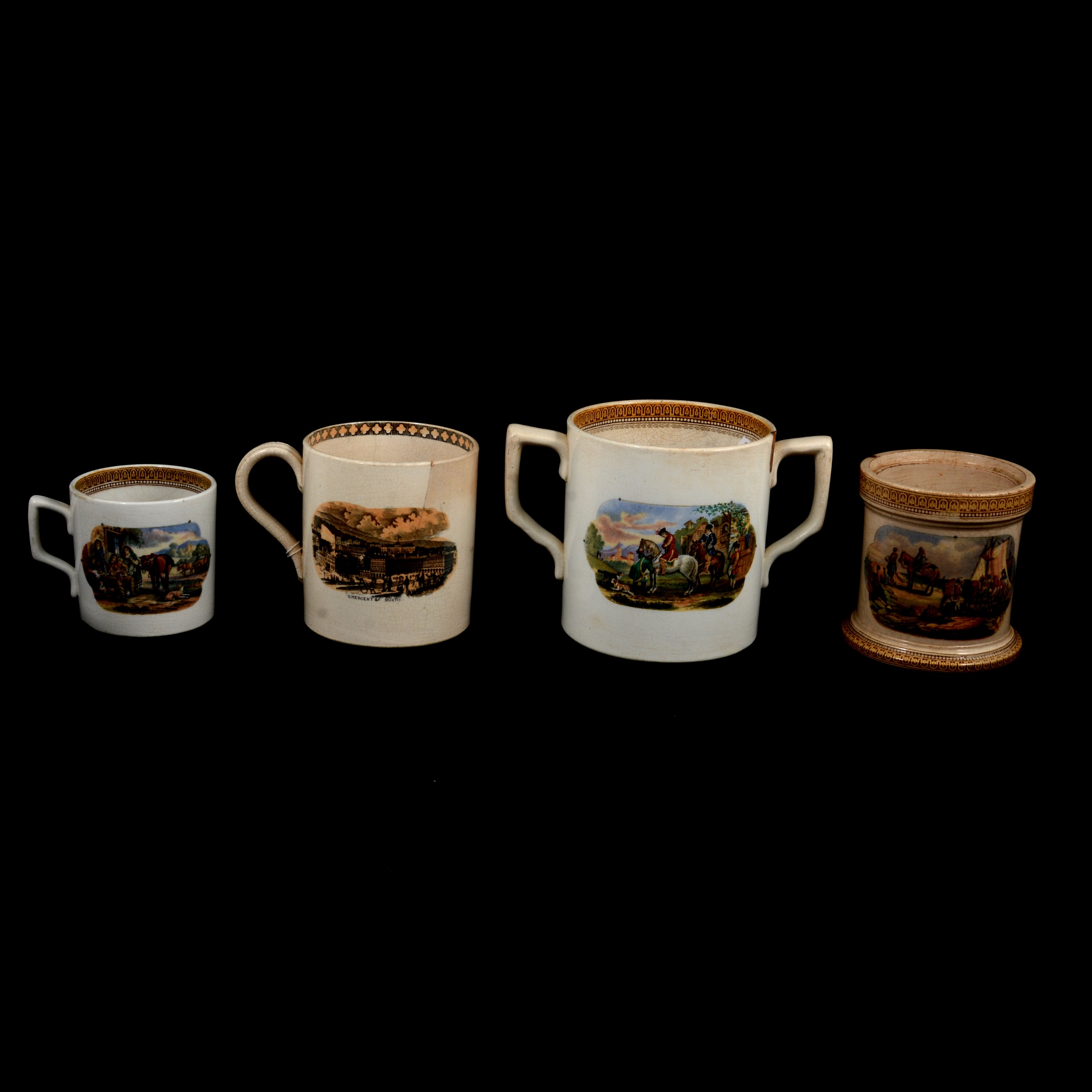 Lot 92 - Collection of Prattware waterjugs, jugs,