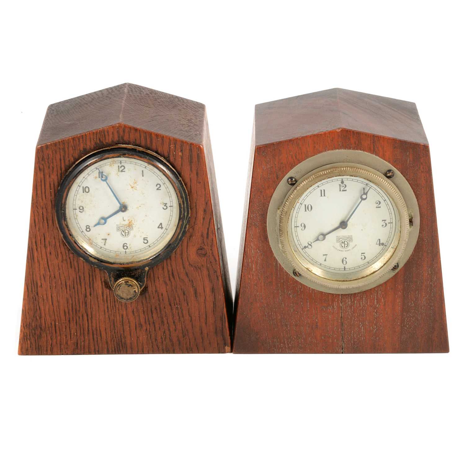 Lot 255 - Two 1930s oak cased mantel clocks