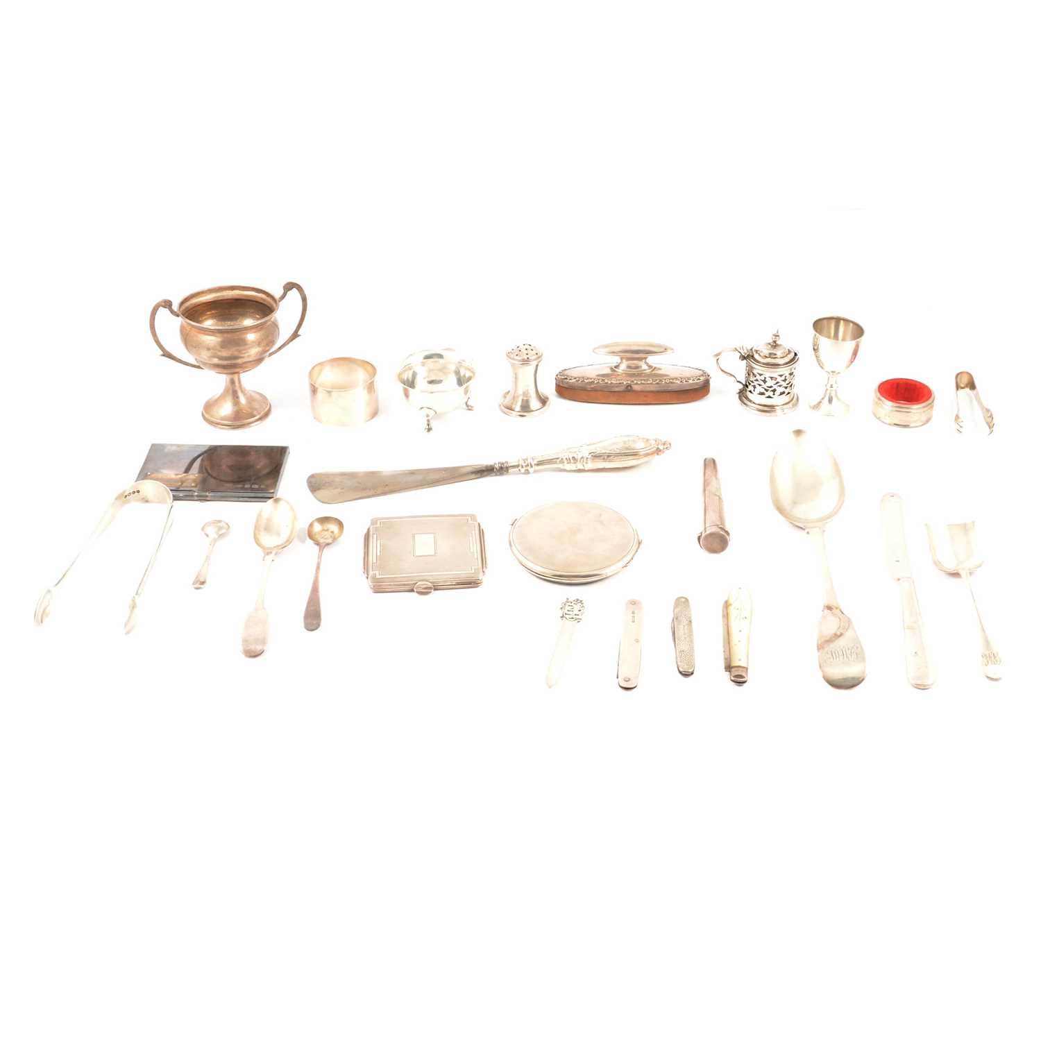Lot 342 - A collection of hallmarked silver items,