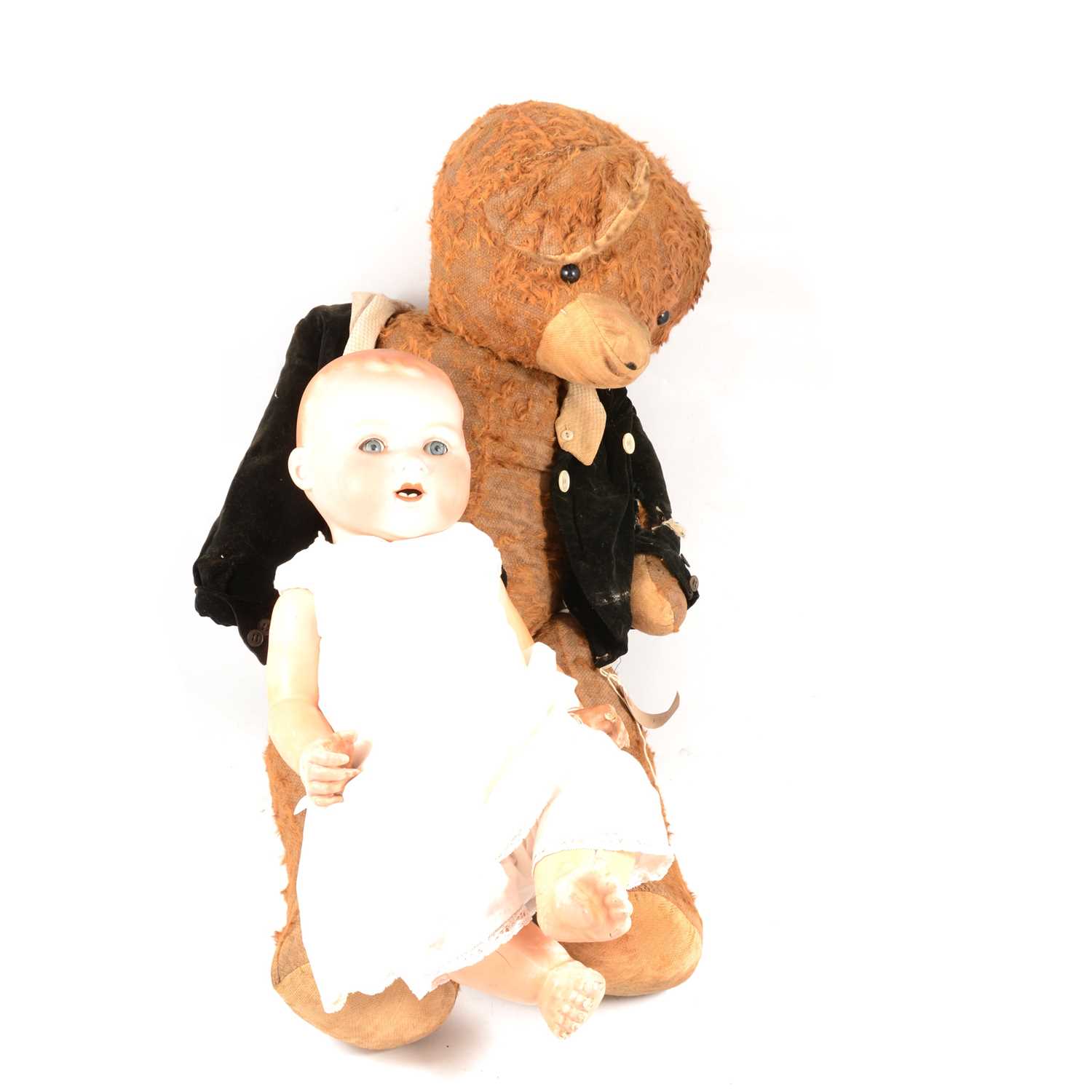 Lot 281 - German bisque head dolls and teddy bears,