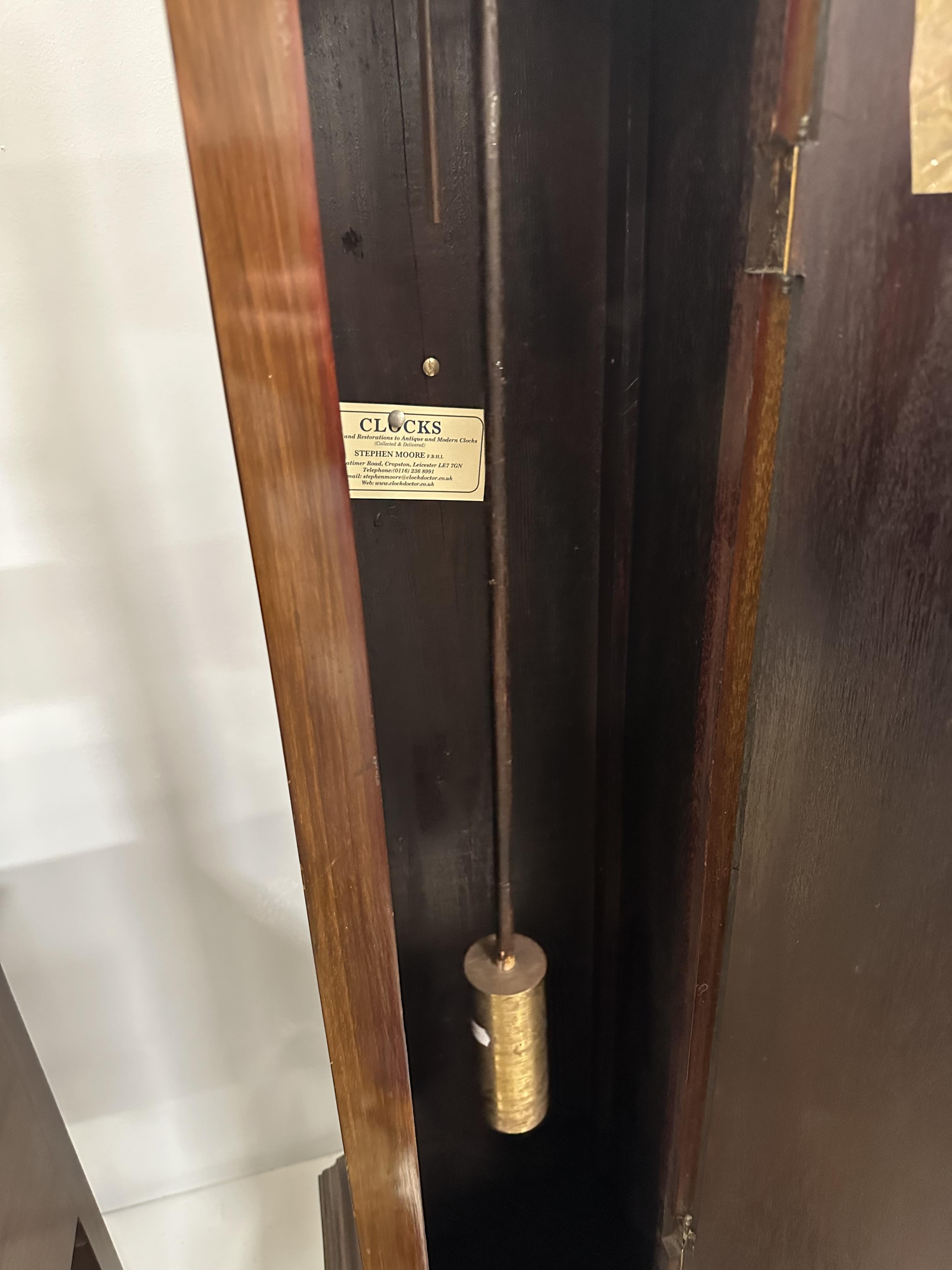 Lot 444 - Reproduction mahogany grandmother clock,