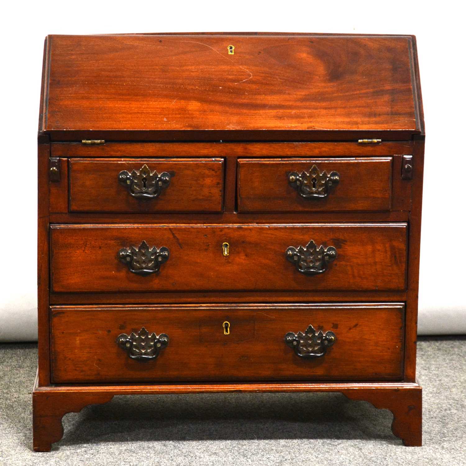 Lot 563 - Victorian mahogany apprentice piece bureau,