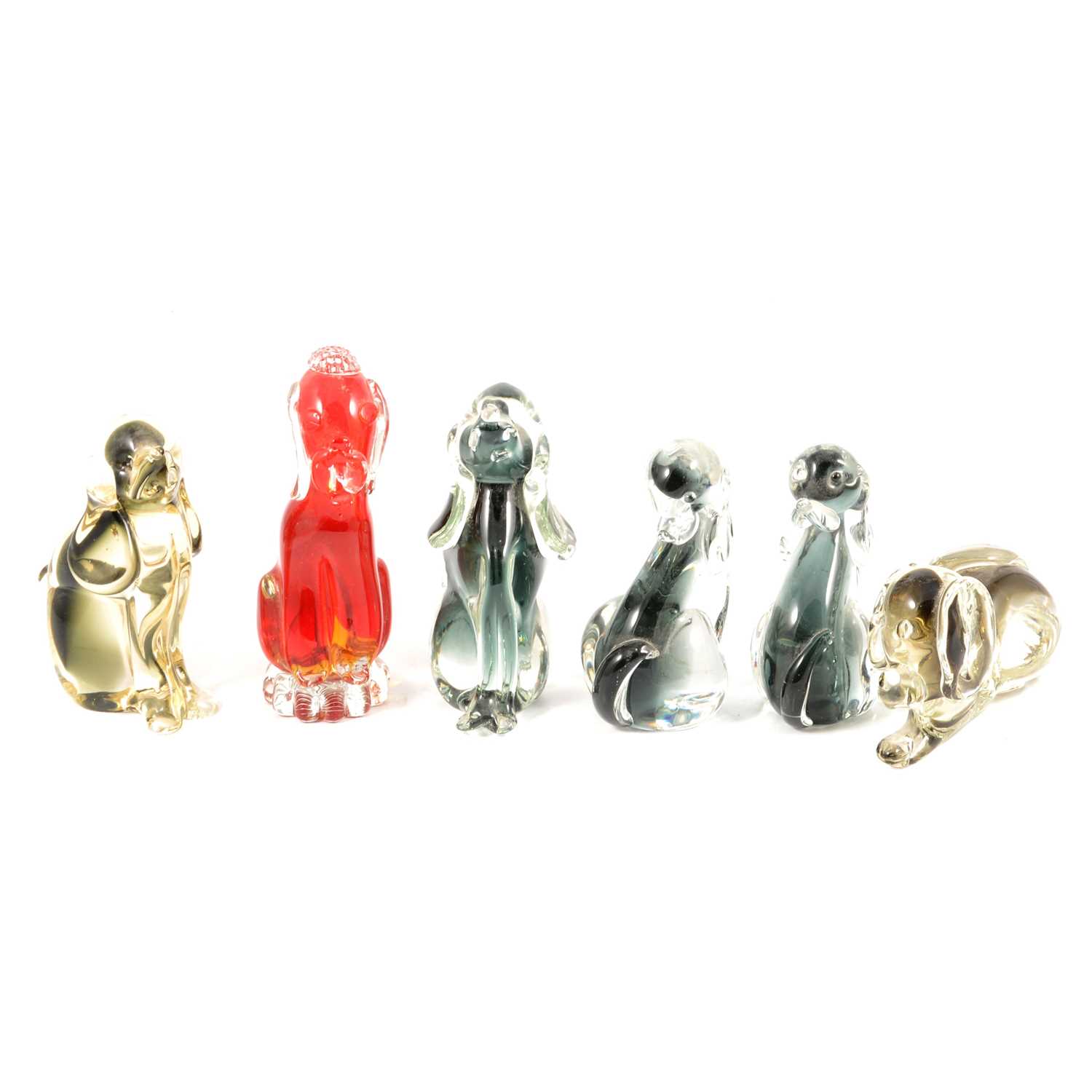 Lot 29 - Twelve Murano glass dog figures