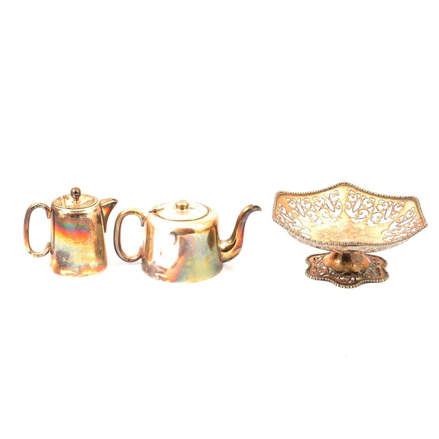 Lot 174 - A tray of silver-plated ware.