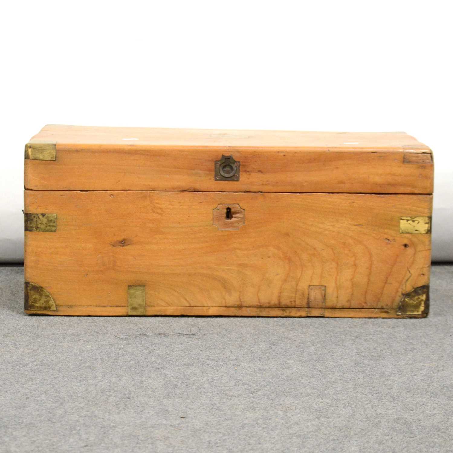 Lot 584 - Victorian camphor wood campaign box,