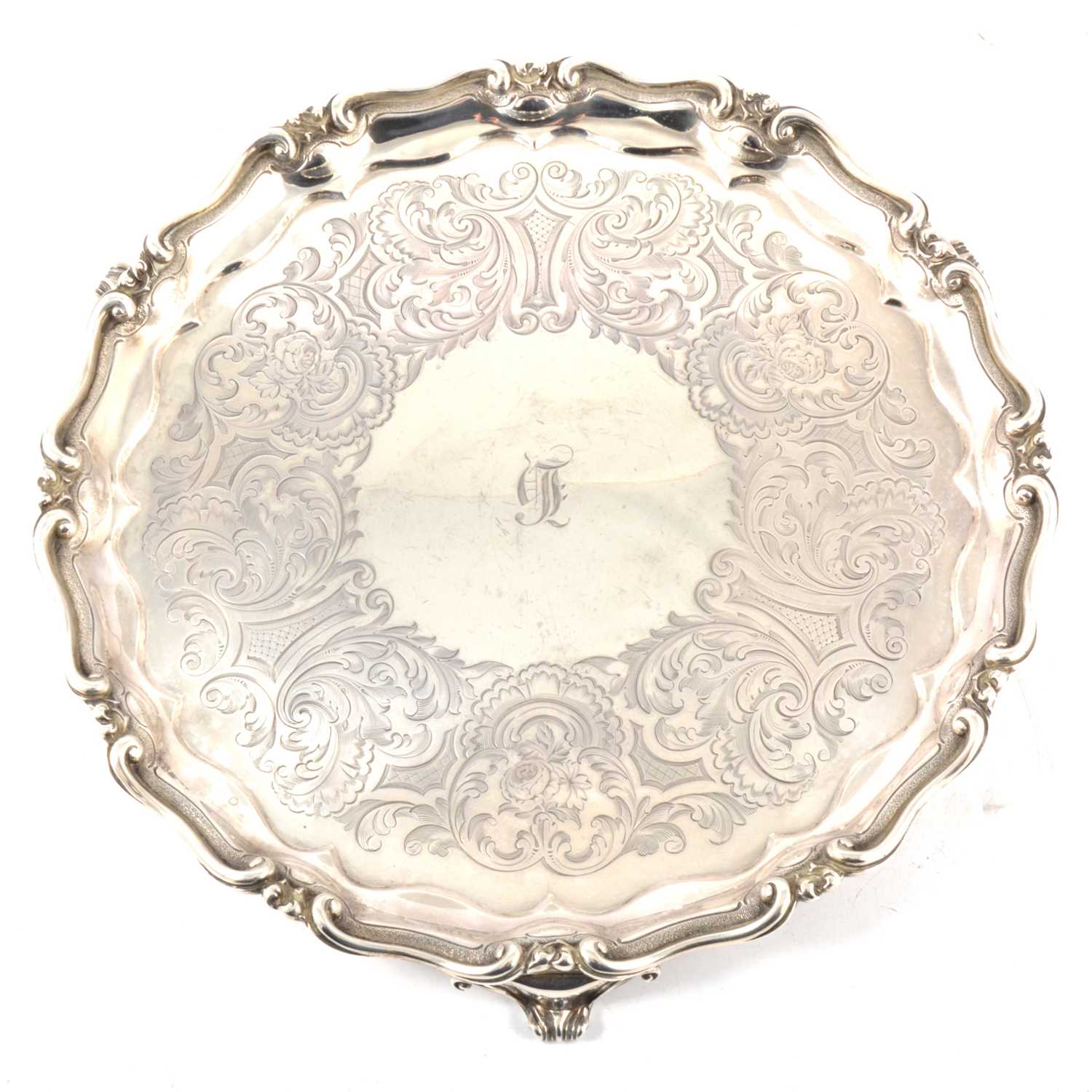 Lot 221 - Victorian silver salver,