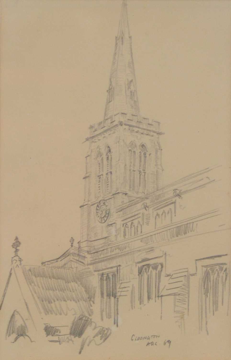 Lot 354 - Ralph Hartley, a village lane with church