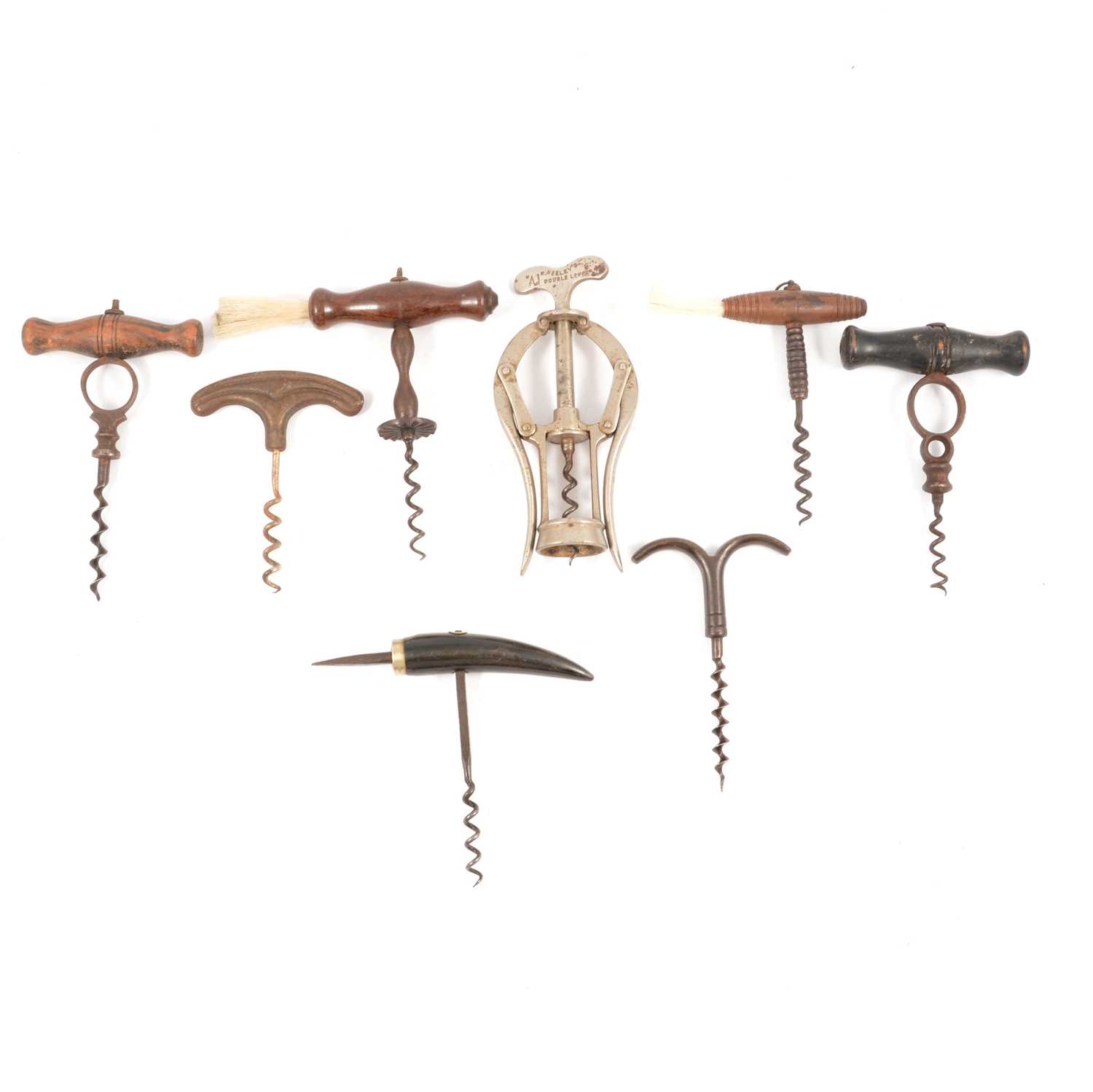Lot 206 - Straight-pull corkscrews, eight including