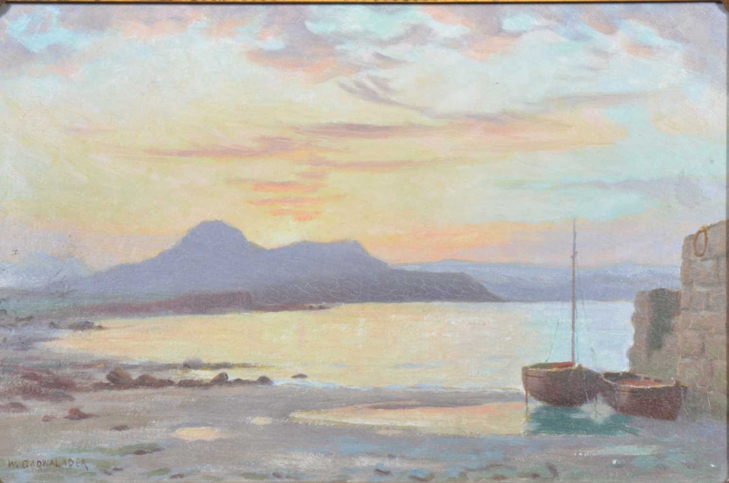 Lot 332 - William Cadwalader, Sunset, Criccieth,
