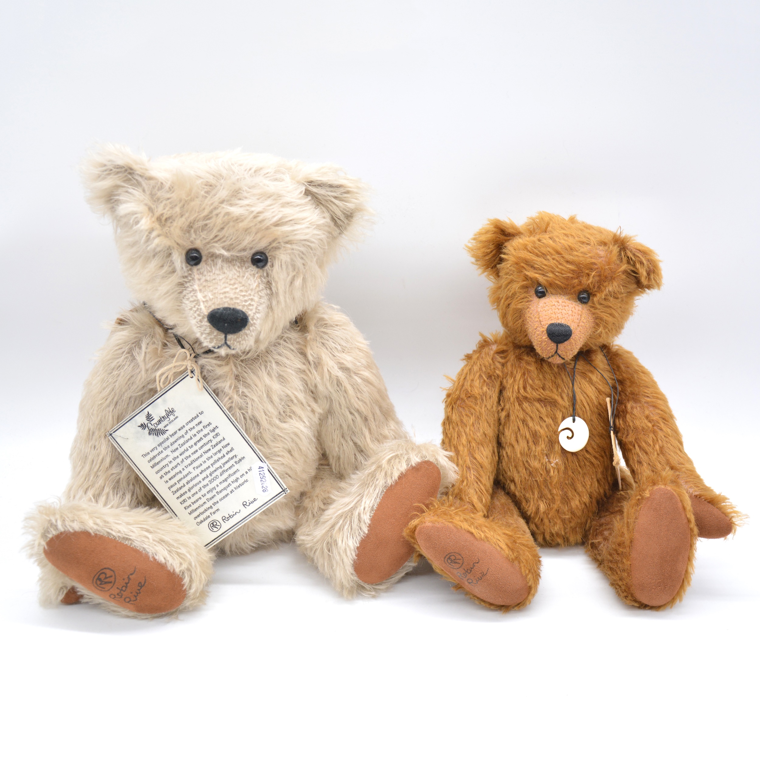 Lot 50 - Two Robin Rive teddy bears 'Kiri' and 'Koru'