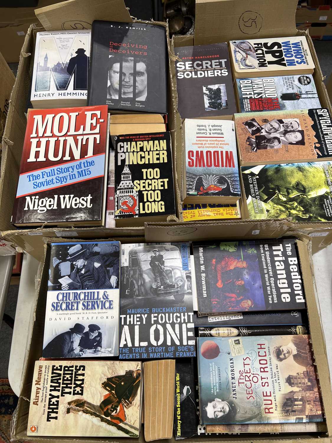 Lot 241 - Three boxes of books - British Intelligence/