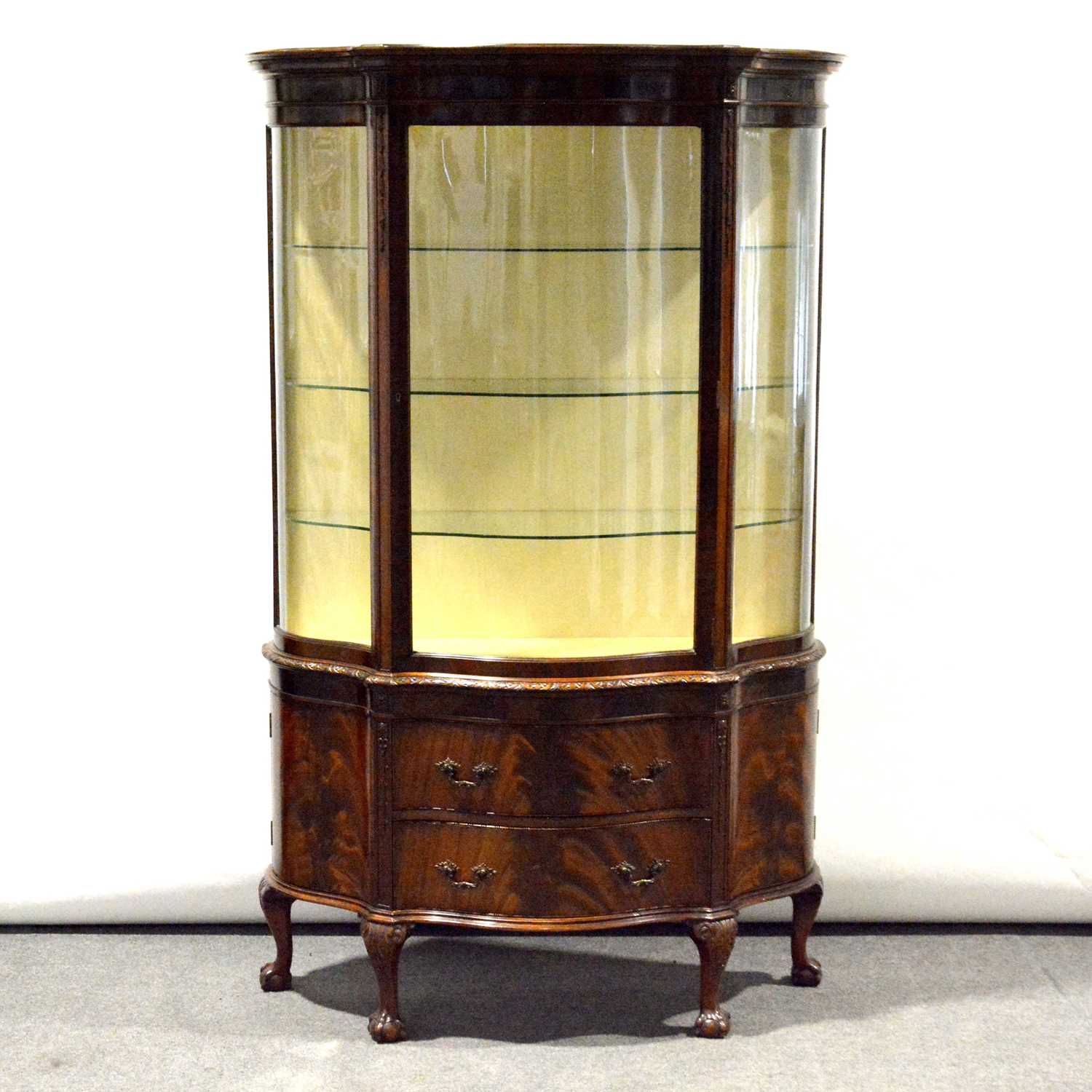 Lot 399 - Chippendale revival mahogany display cabinet,
