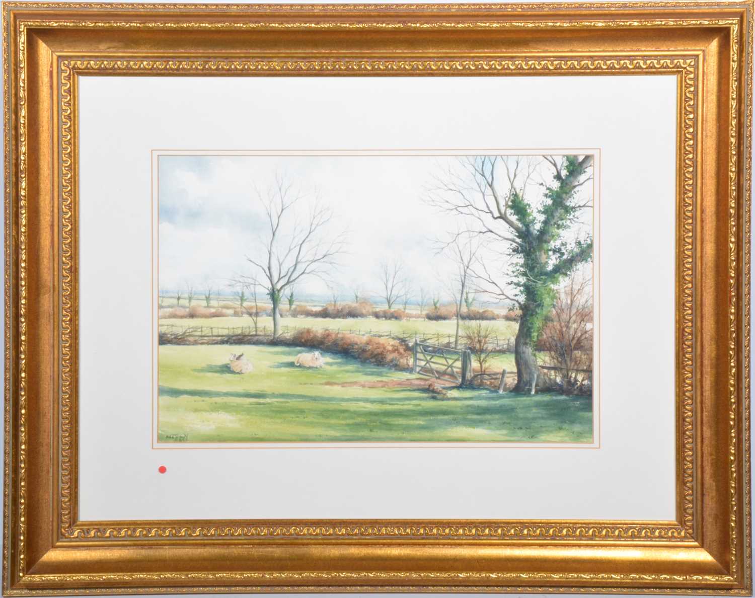 Lot 627 - Nick Turley, Sheep and gateway, Smeeton