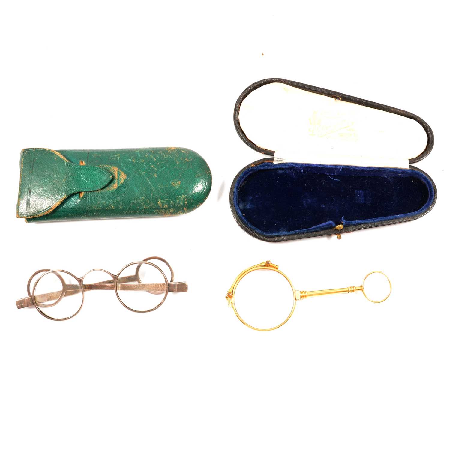 Lot 249 - Victorian silver-framed glasses, and a gilt