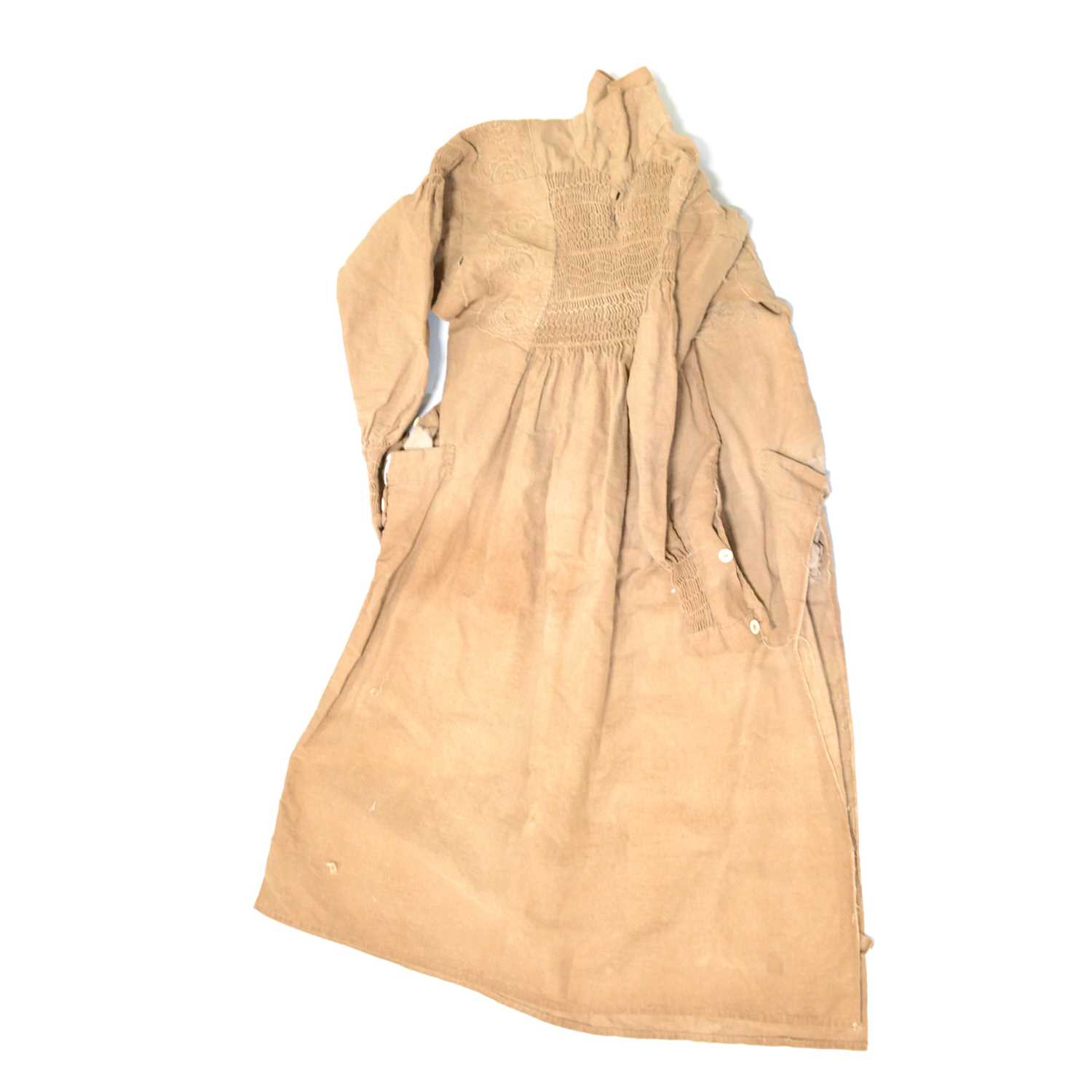 Lot 311 - An original shepherds smock, mourning bonnet,