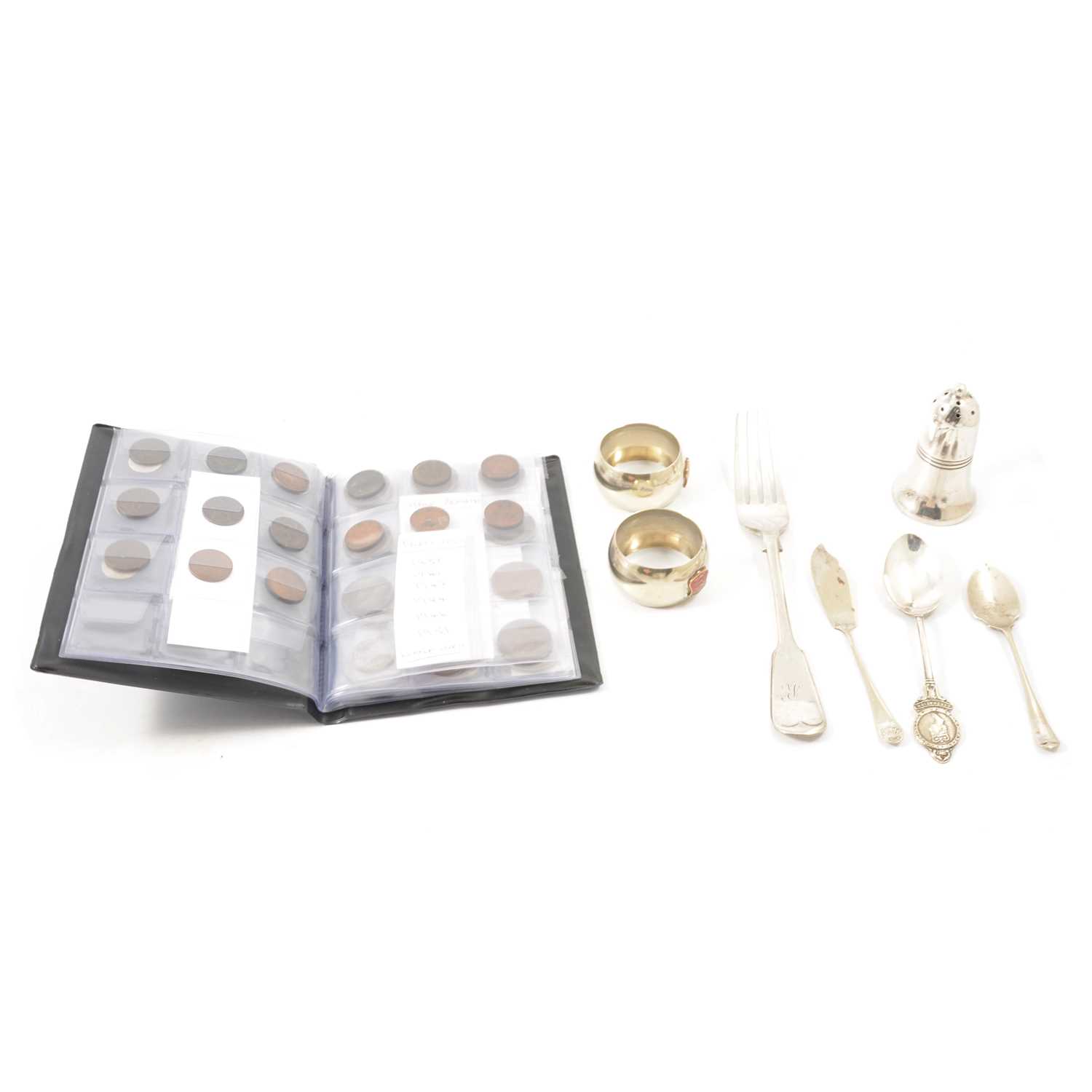 Lot 187 - Small album of pre-decimal coins, £5 coins,