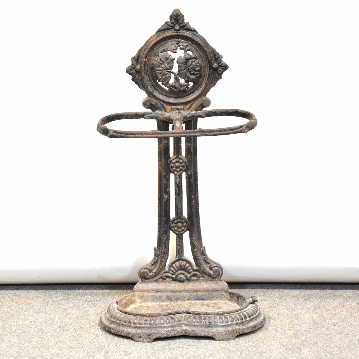 Lot 655 - Victorian cast iron stick stand,