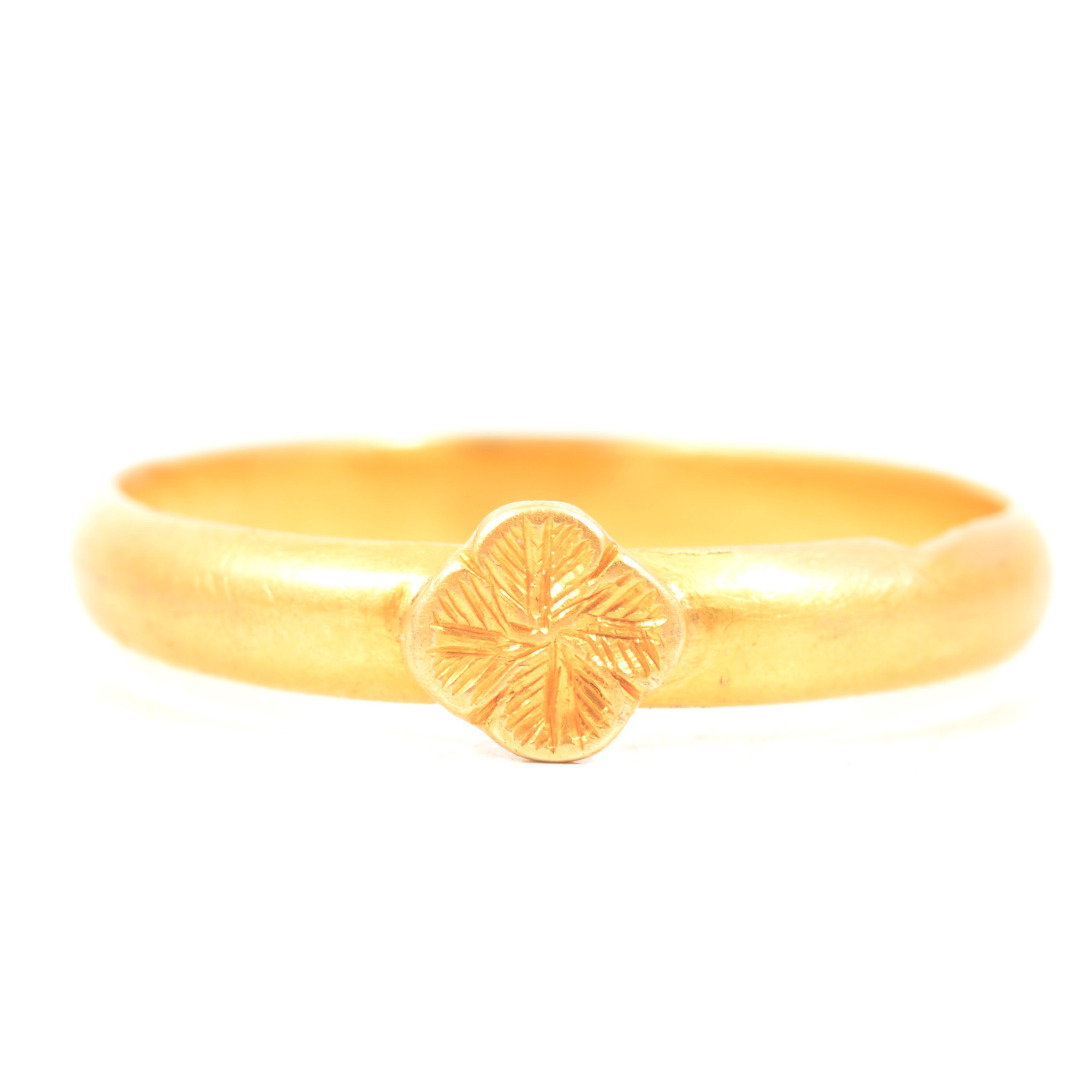 Lot 91 - A 14th century gold medieval finger ring.