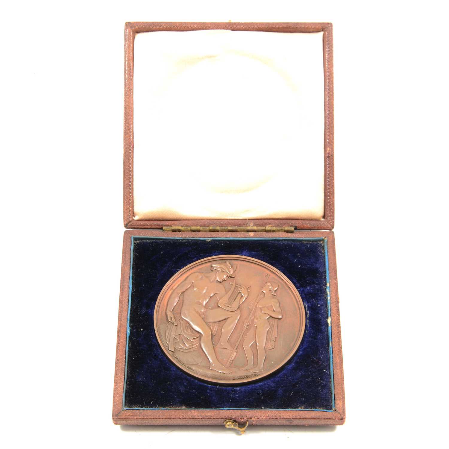 Lot 363 - Bronze medallion by John Pinches to a design