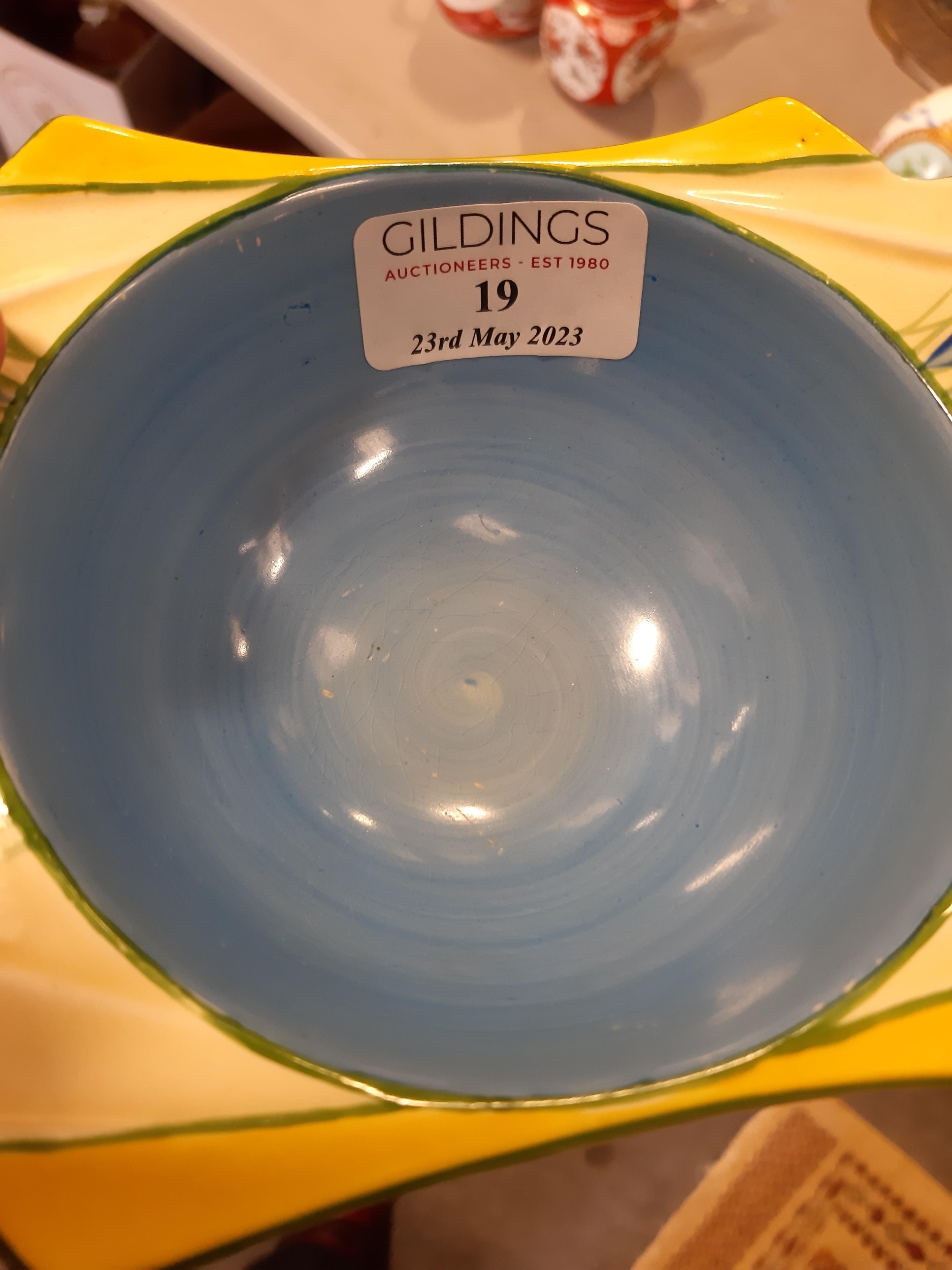 Lot 19 - Clarice Cliff, a 'Blue Crocus' grapefruit