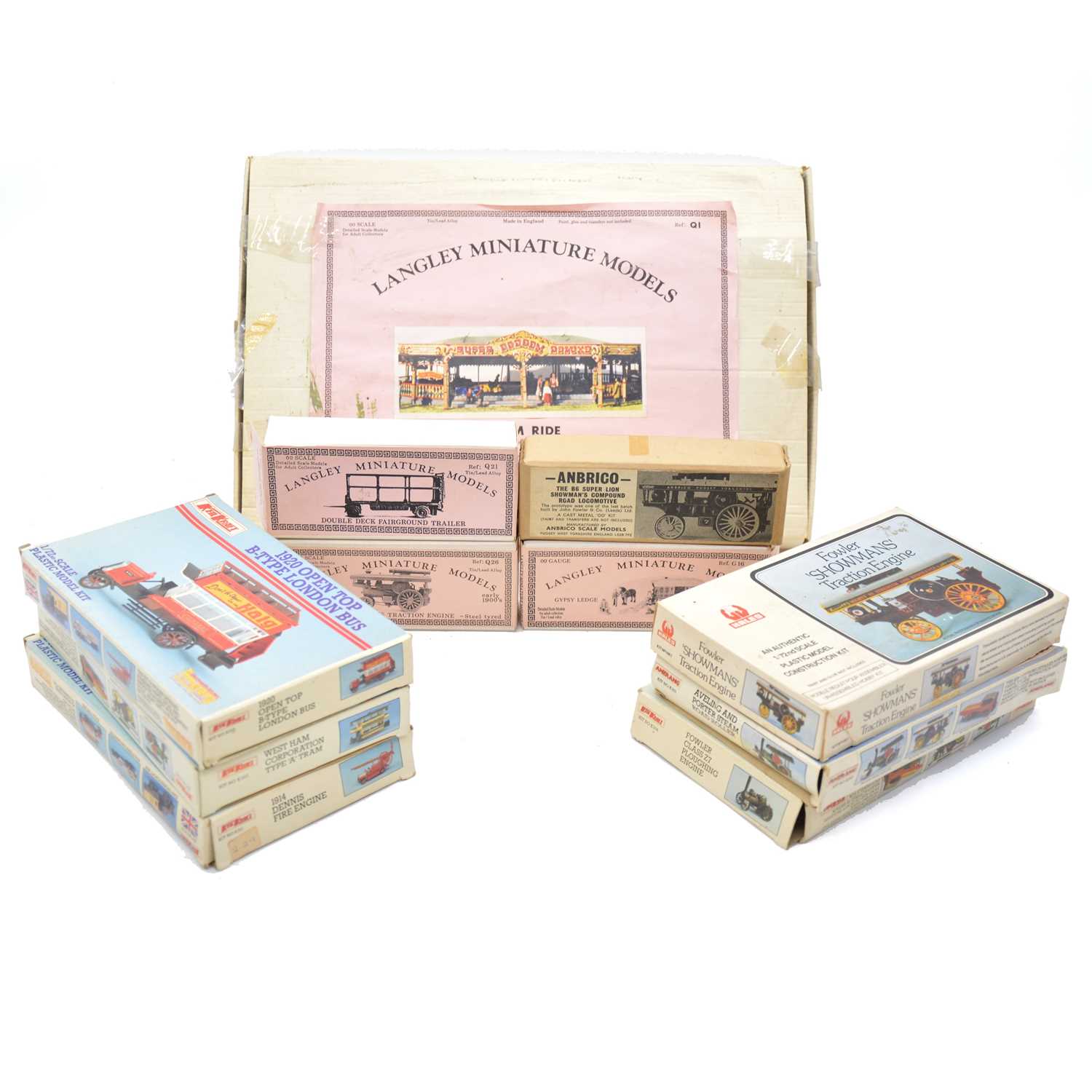 Lot 201 - Eleven model vehicle and building kits,