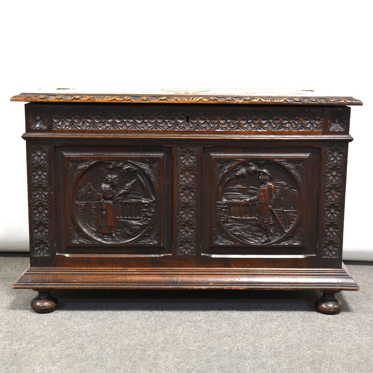 Lot 441 - Victorian walnut coffer,