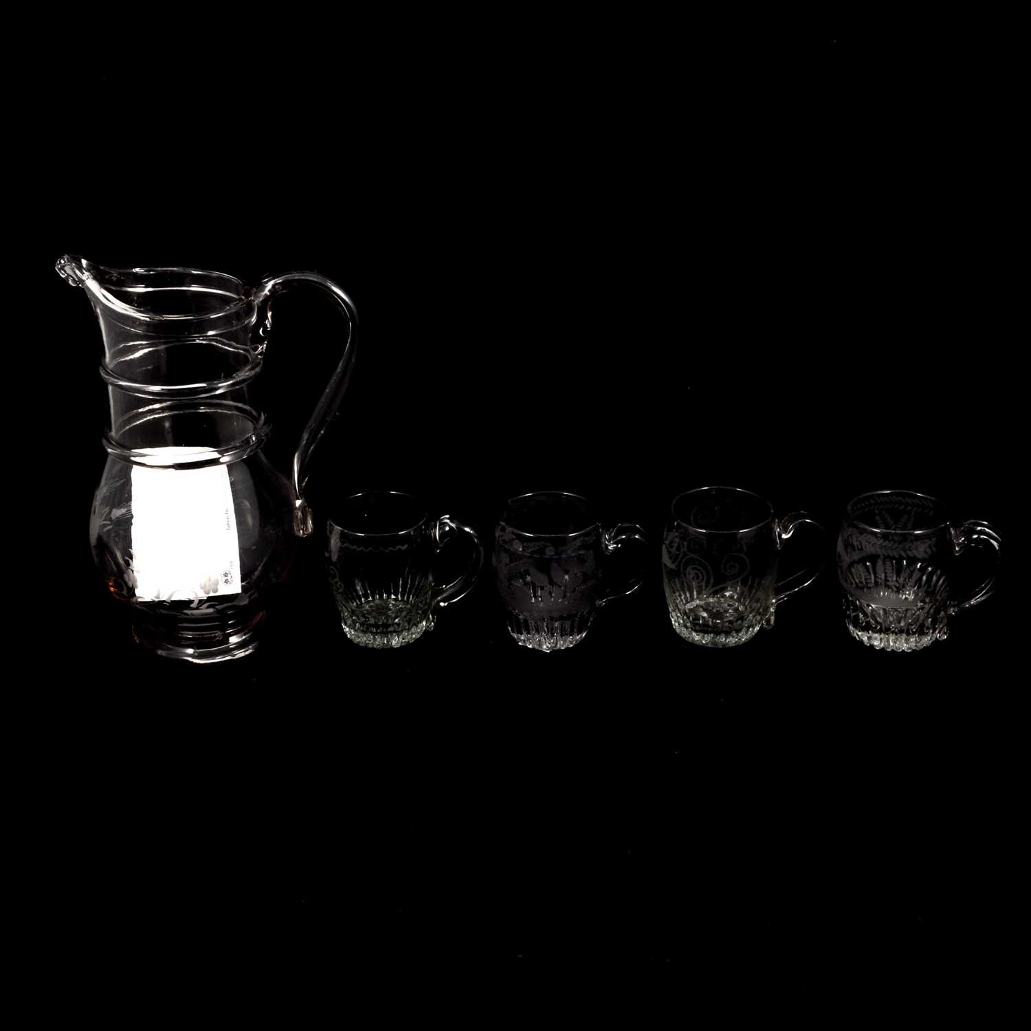 Lot 26 - Georgian glass beer jug and four barrel