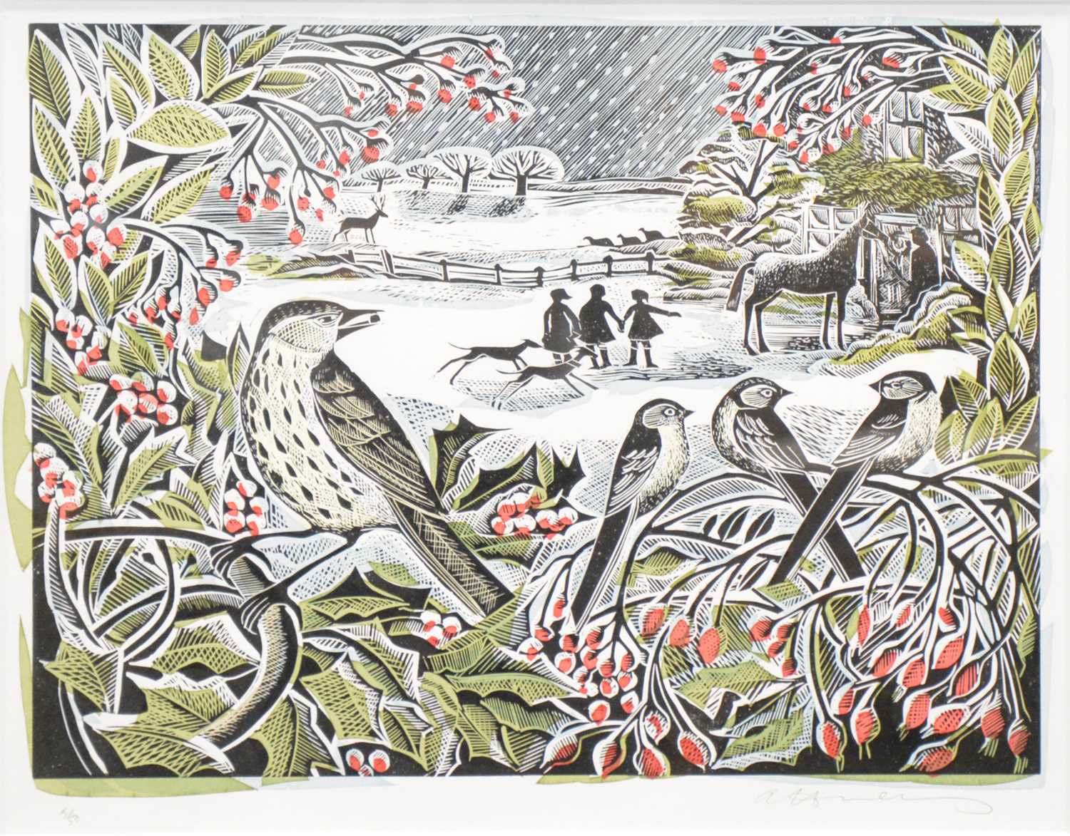 Lot 592 - Angela Harding, Hare Run and another print,