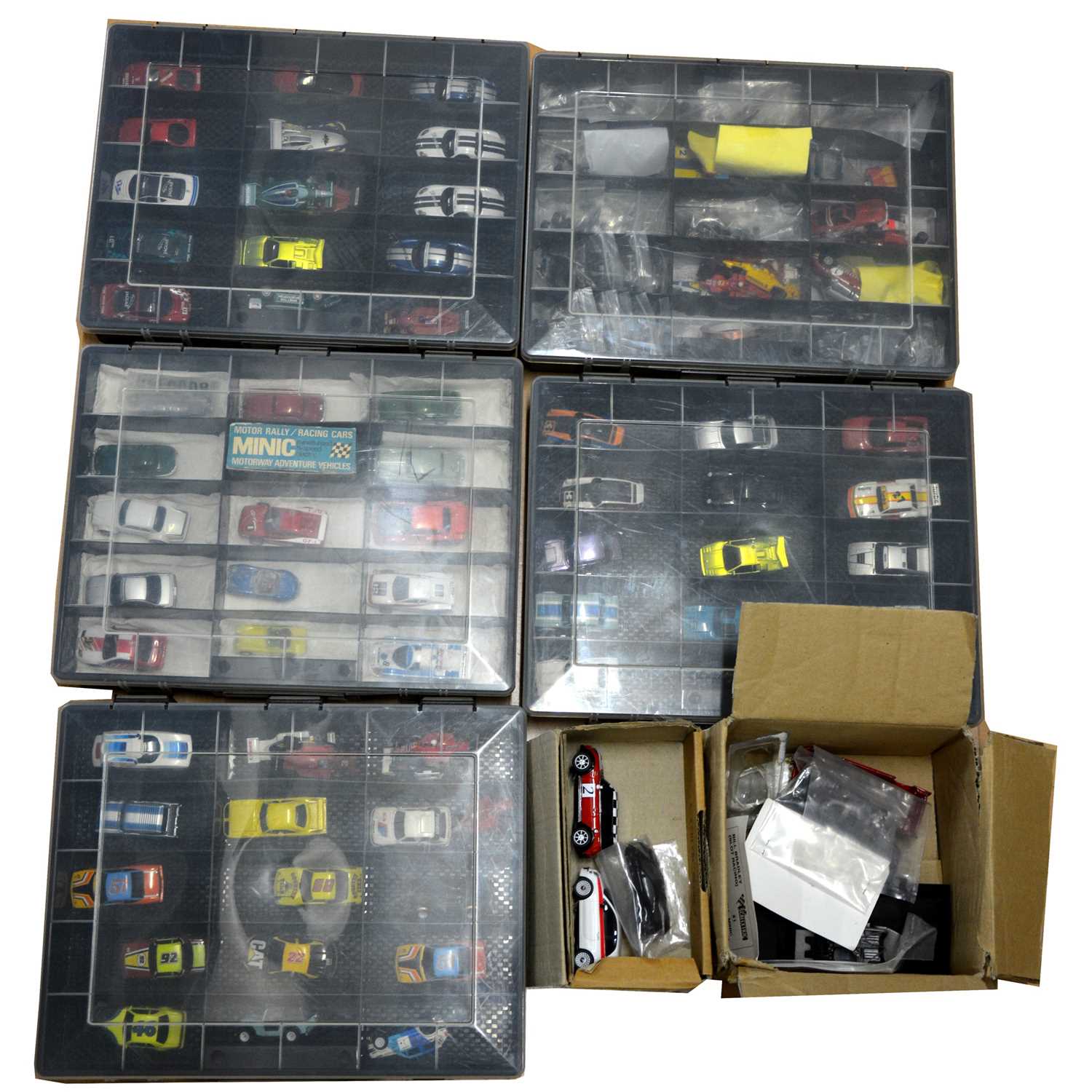 Lot 194 - Five trays of scale model racing cars,