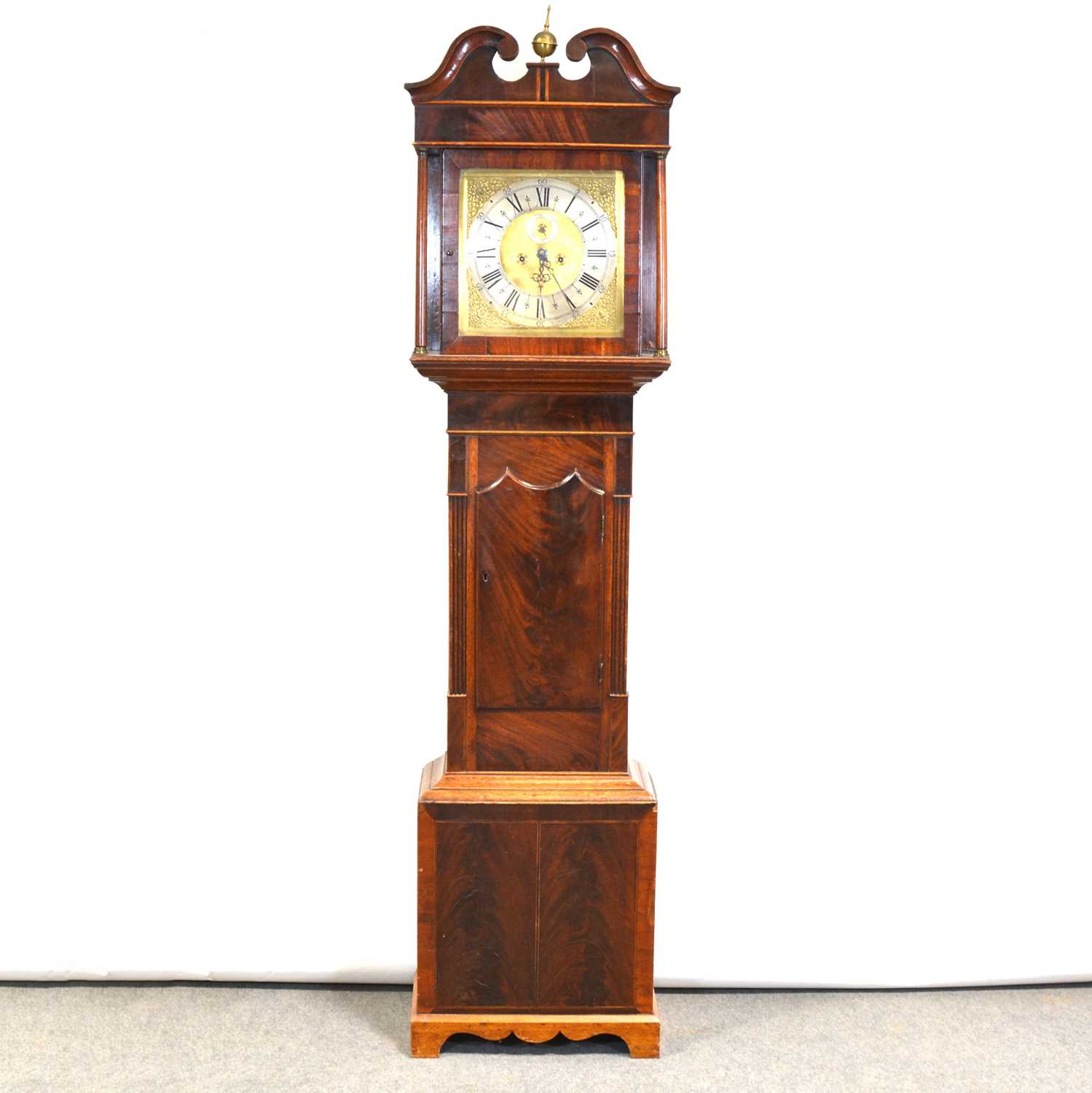 Lot 375 - George III mahogany longcase clock, George