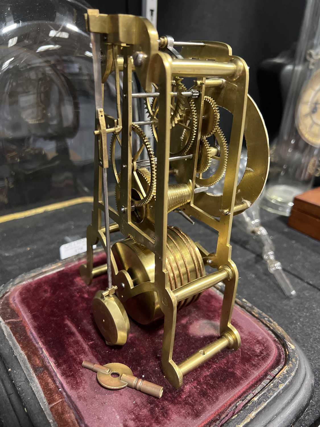 Lot 195 - Victorian brass skeleton clock
