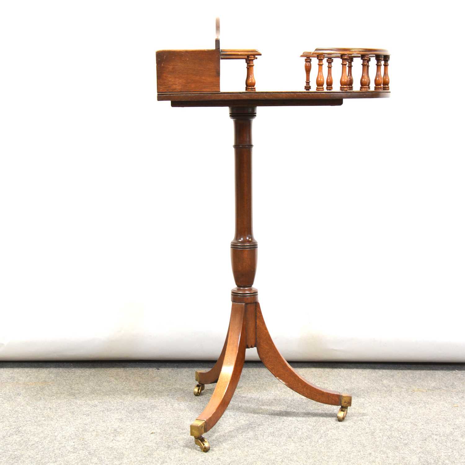 Lot 332 - Mahogany tripod stationary stand,