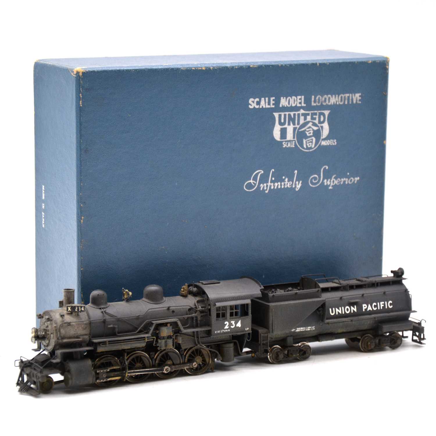 United Scale Models HO gauge steam locomotive and tender, brass model ...
