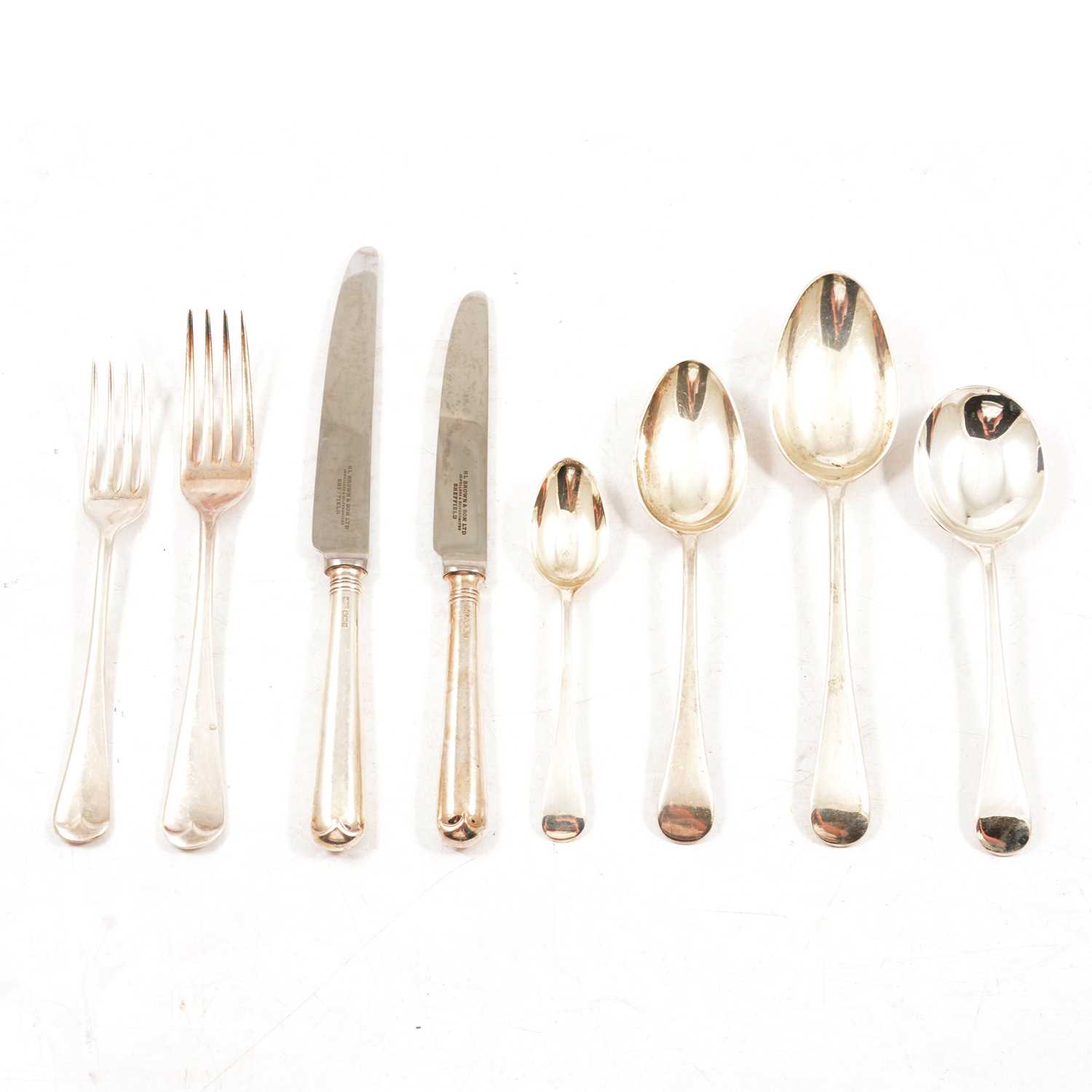 Lot 192 - Canteen of silver cutlery,