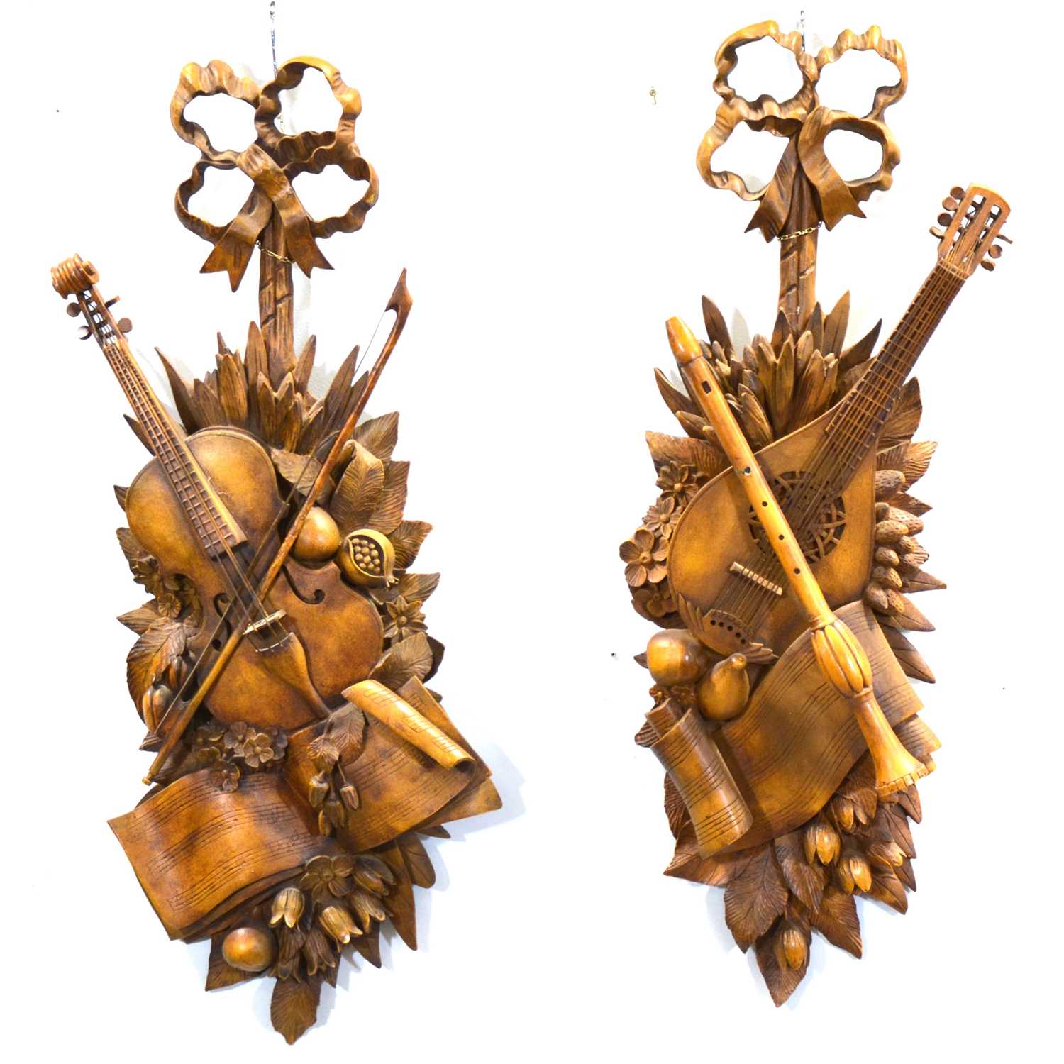 Lot 429 - Pair of composition 'Gibbons' style wall