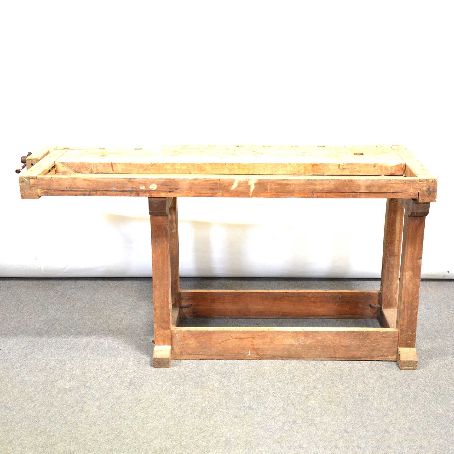 Lot 369 - Old chair makers work bench,
