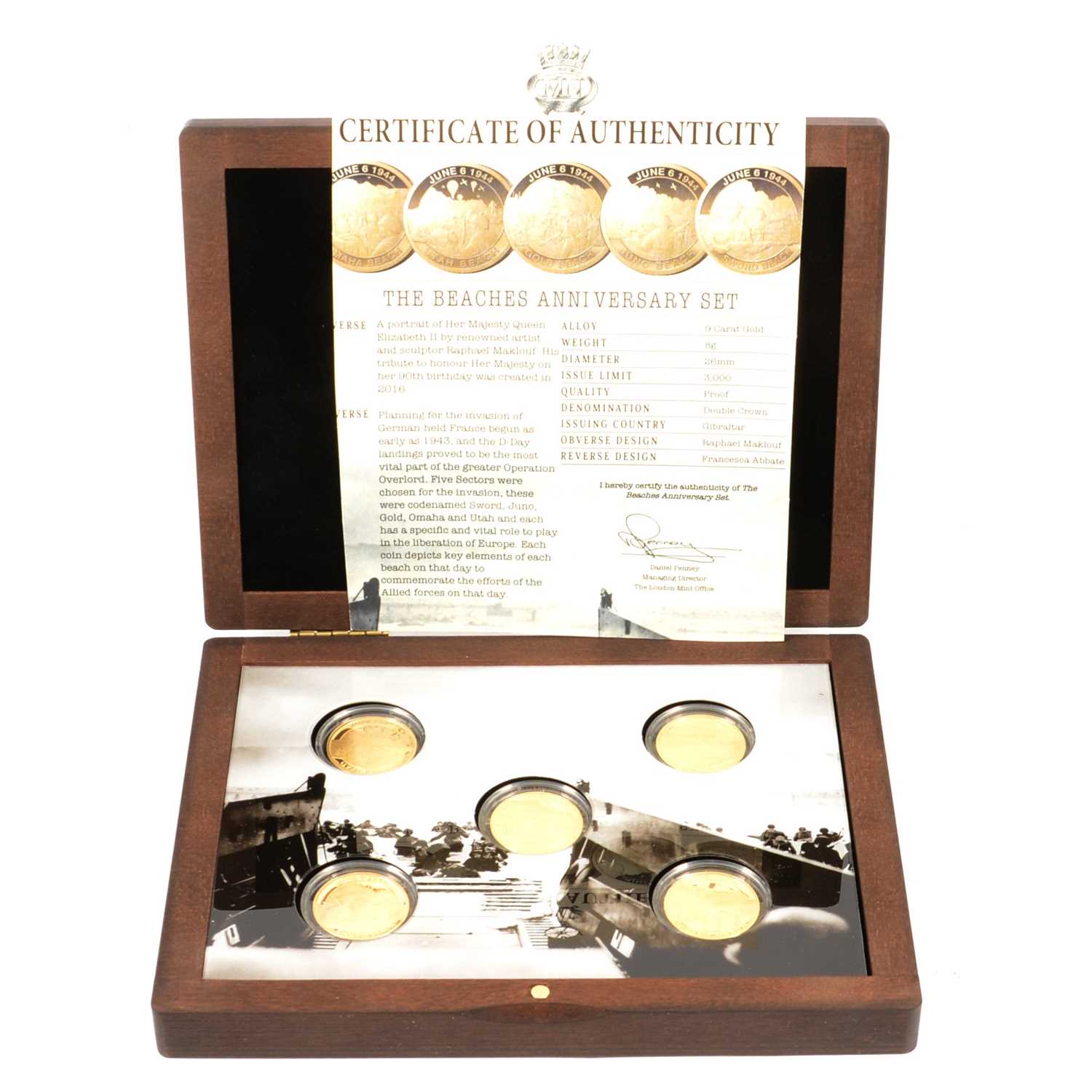 Lot 190 - London Mint Office five gold coin "The
