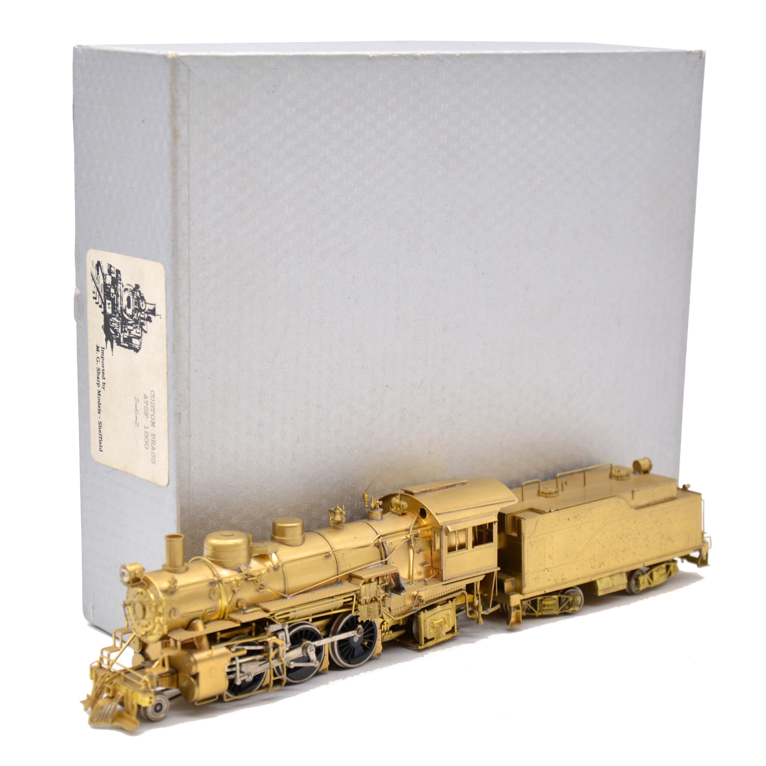 Lot 25 - Brass HO gauge steam locomotive and tender,