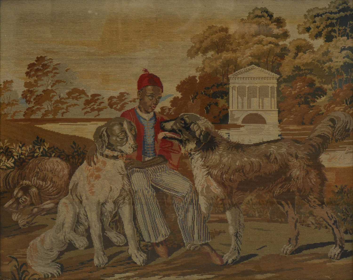 Lot 335 - Victorian Berlin woolwork panel,