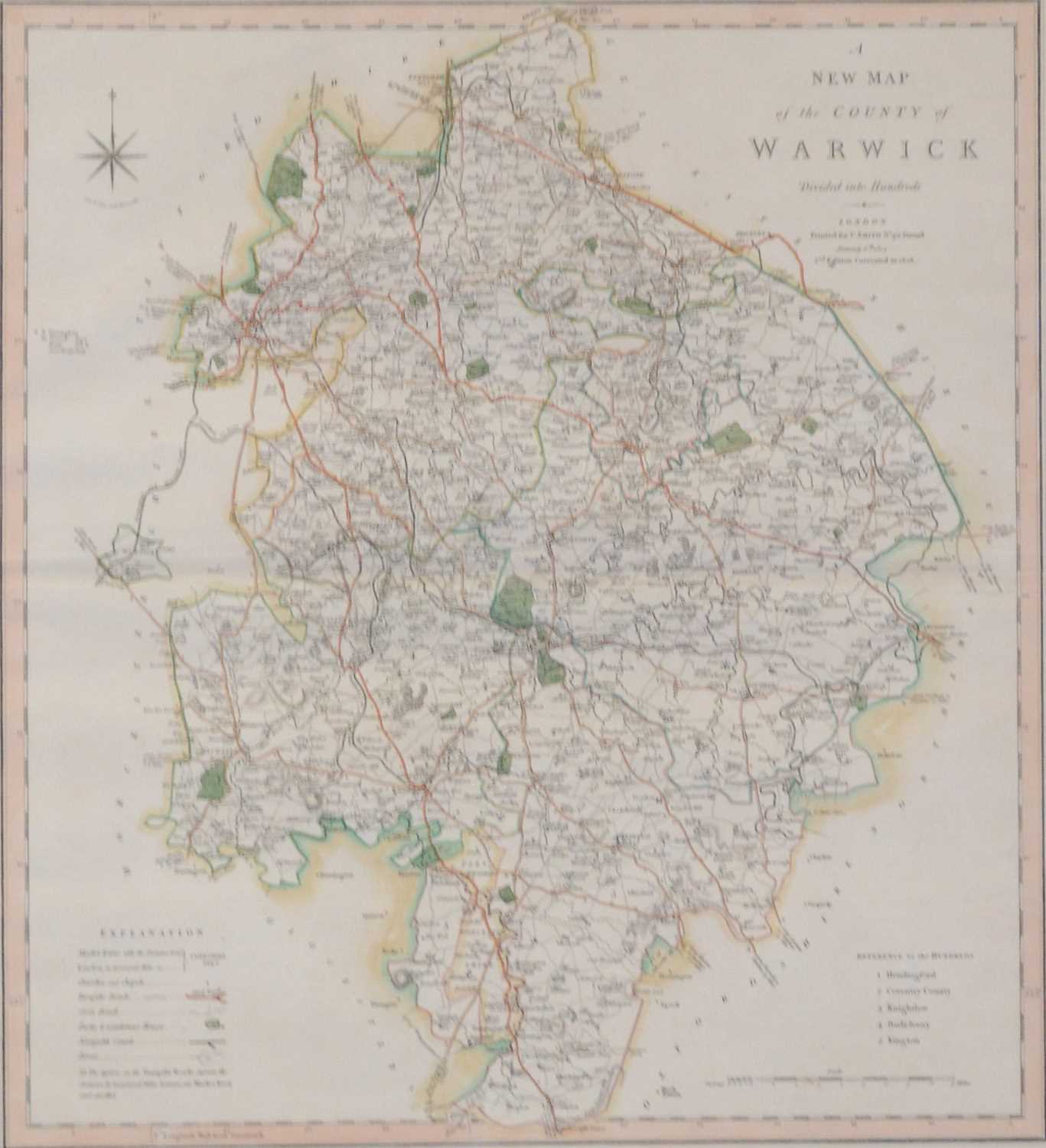 Lot 343 - A New Map of the County of Warwick, and two