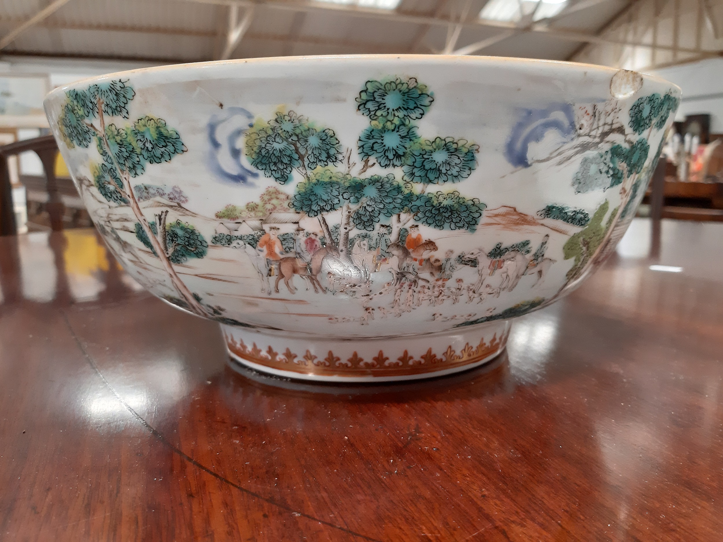 Lot 45 - Chinese polychrome bowl,