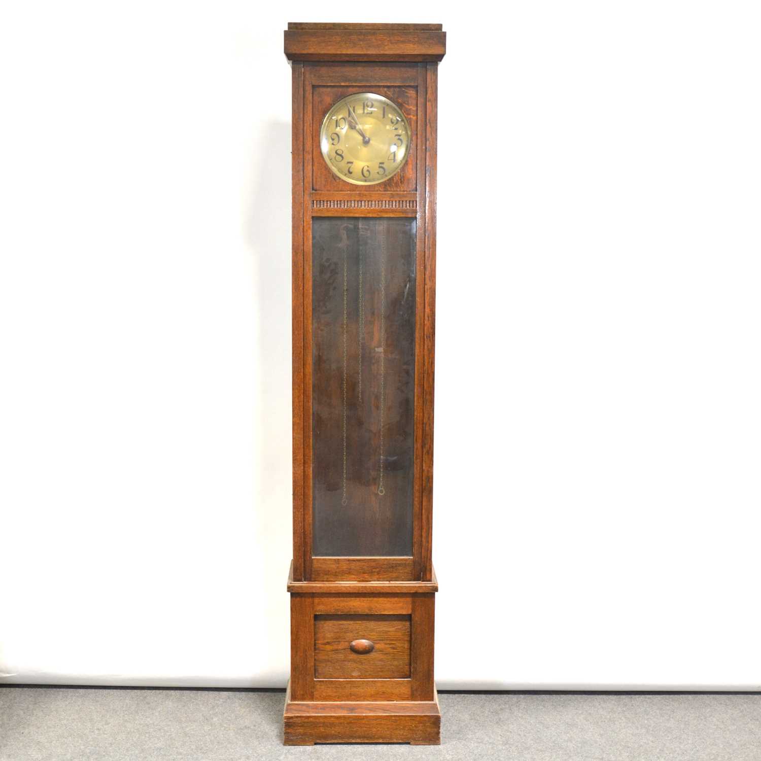 Lot 413 - 1930's oak longcase clock,