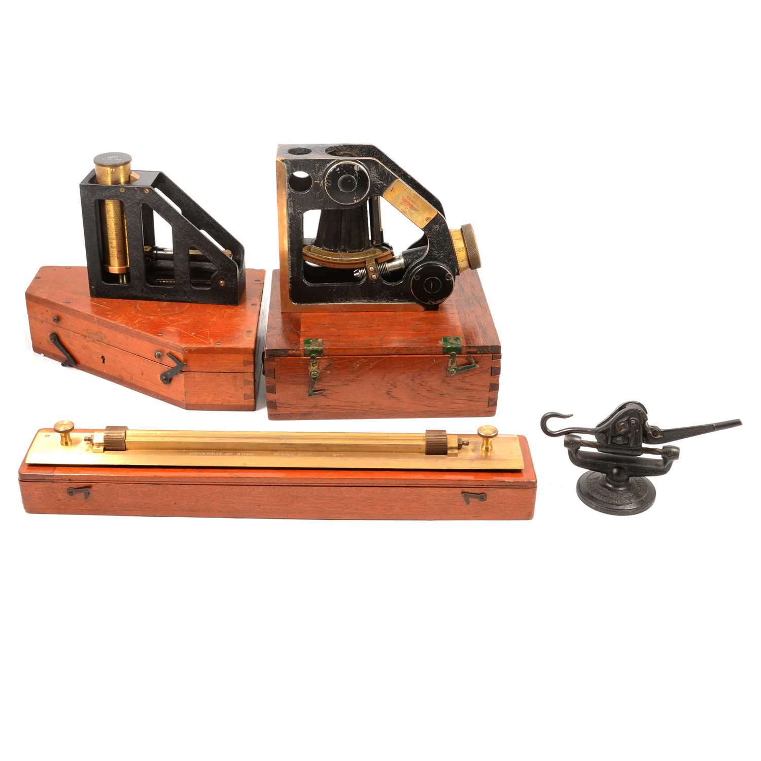 Lot 168 - Mining interest; two inclinometers, rule and