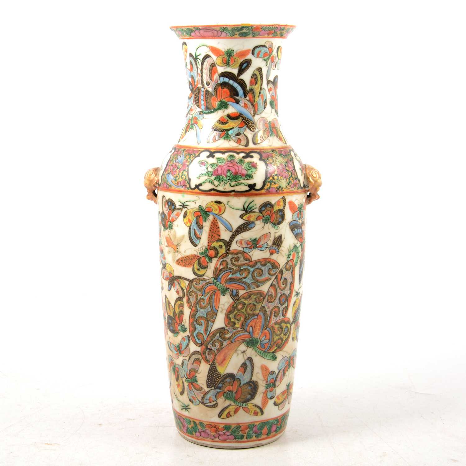 Lot 66 - Chinese polychrome porcelain vase,