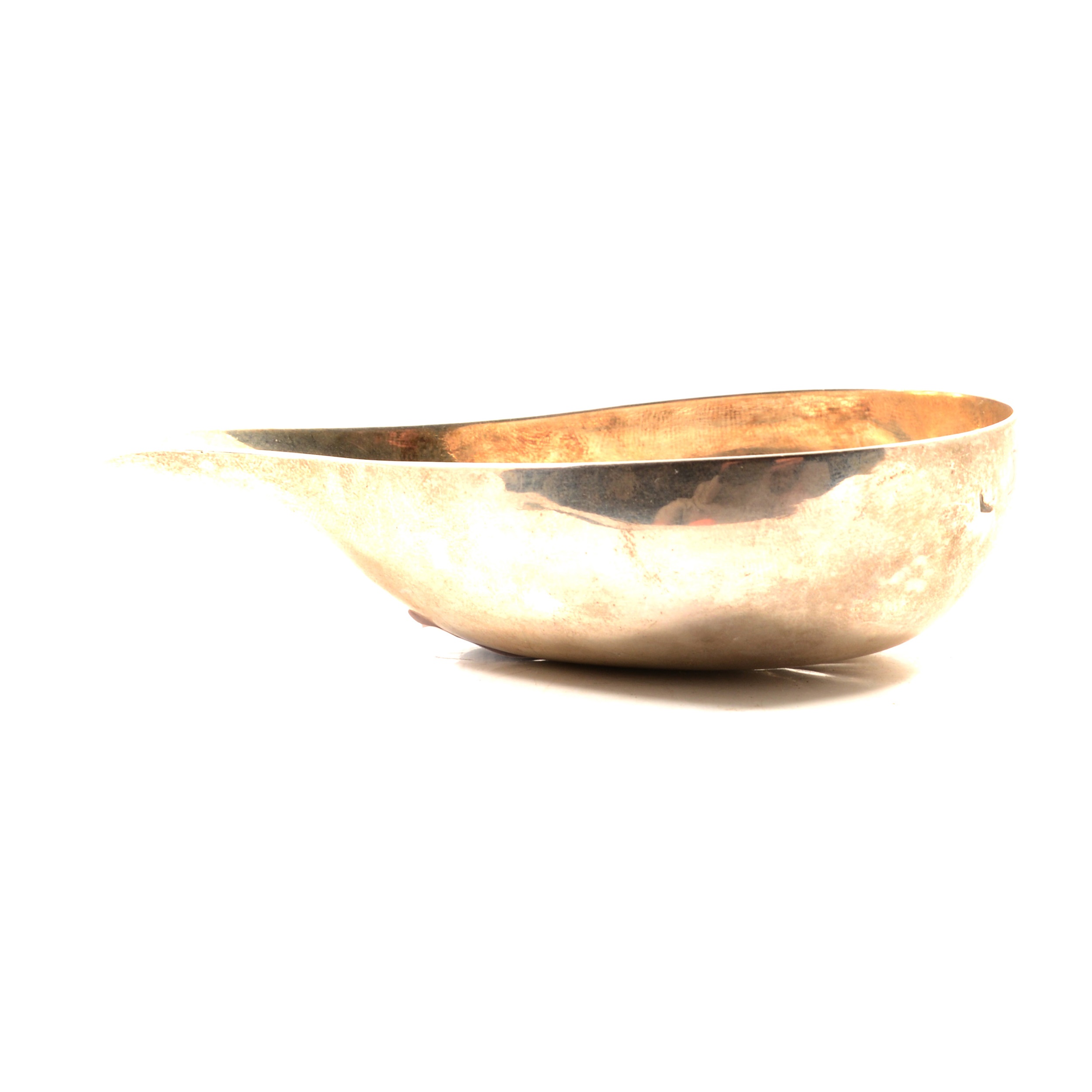 Lot 197 - George II(?) silver pap boat,