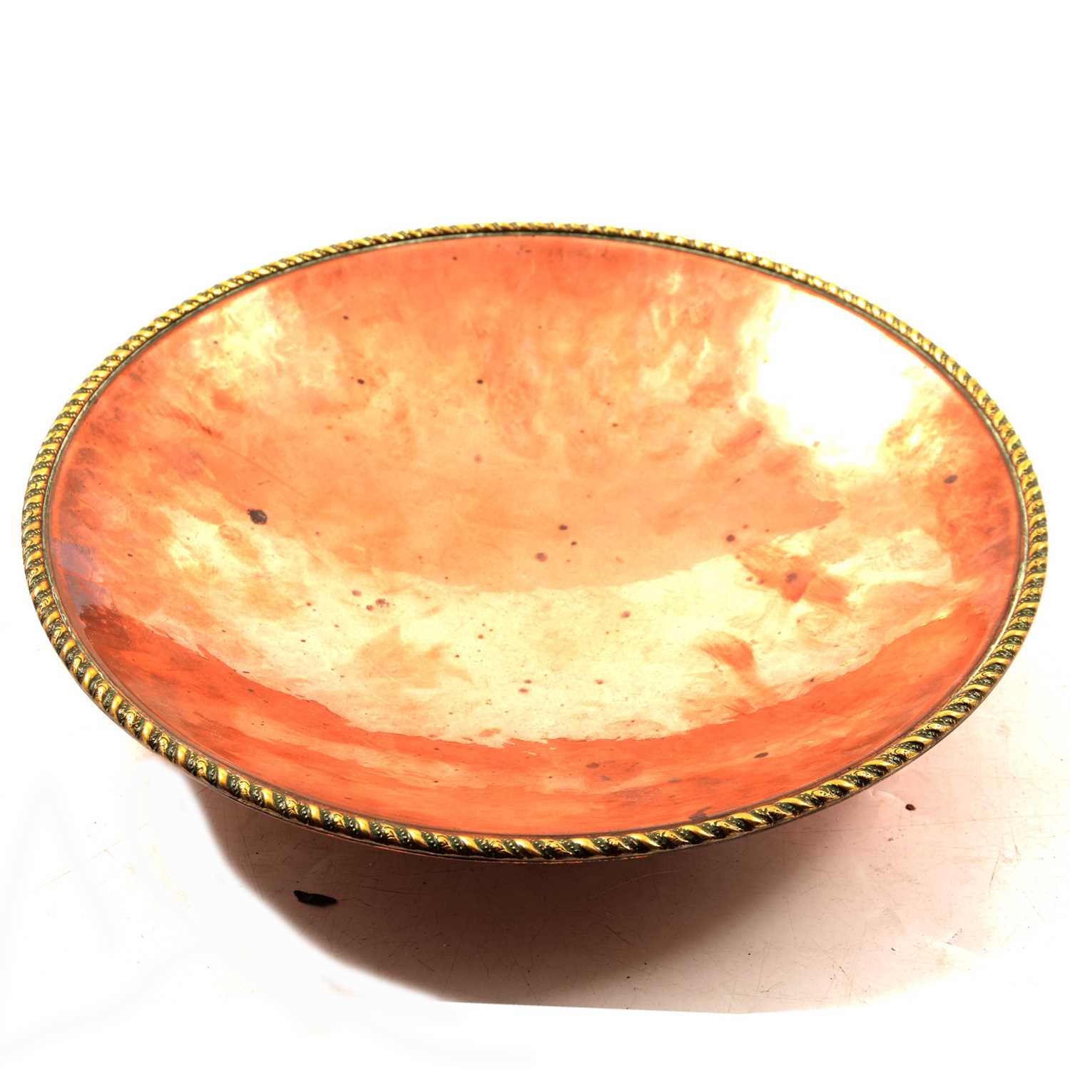 Lot 106 - Arts and Crafts copper and brass shallow