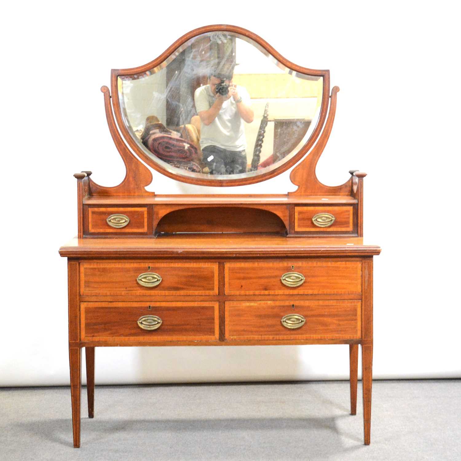 Lot 344 - Late Victorian mahogany dressing table,