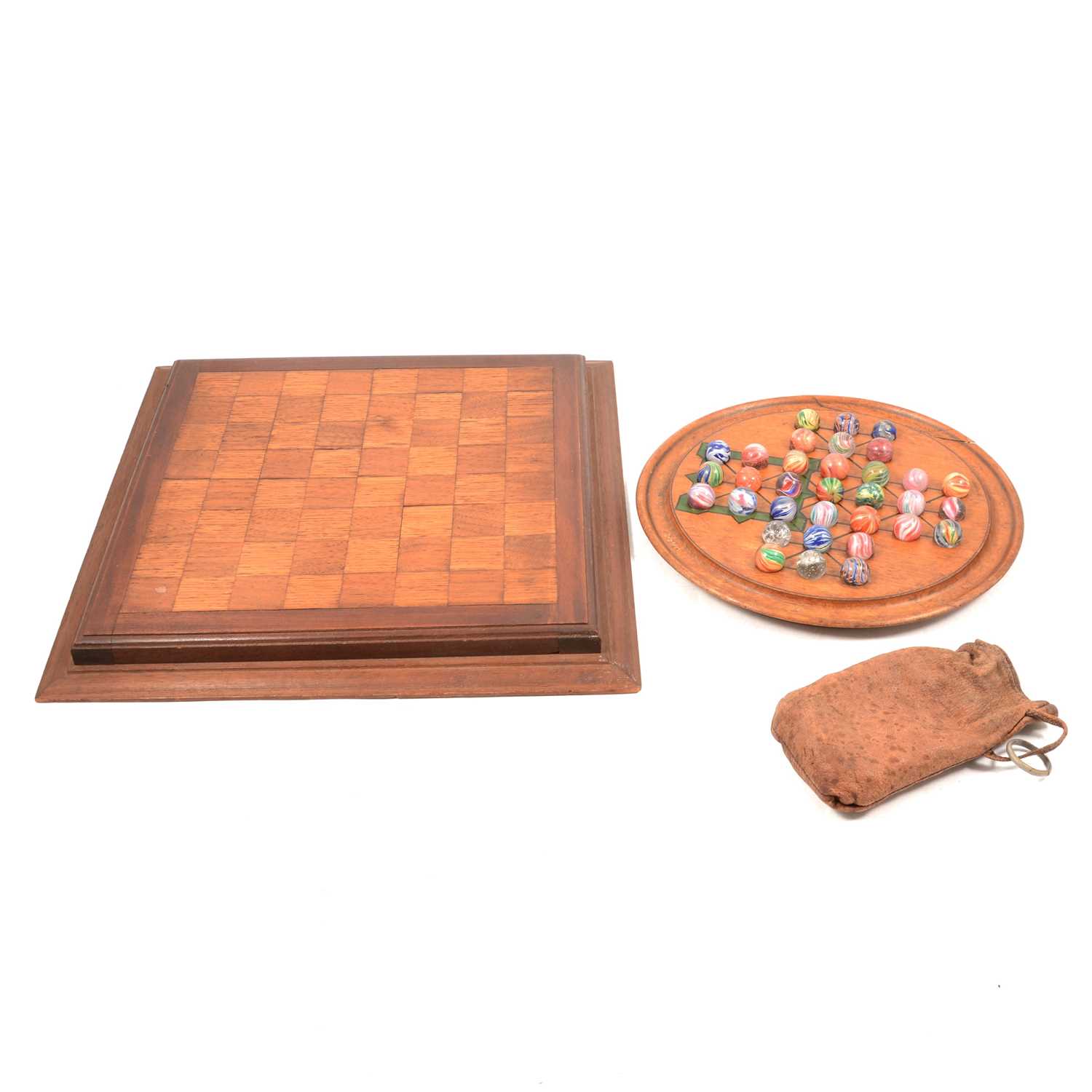 Lot 423 - Solitaire board and chequers board by Allan
