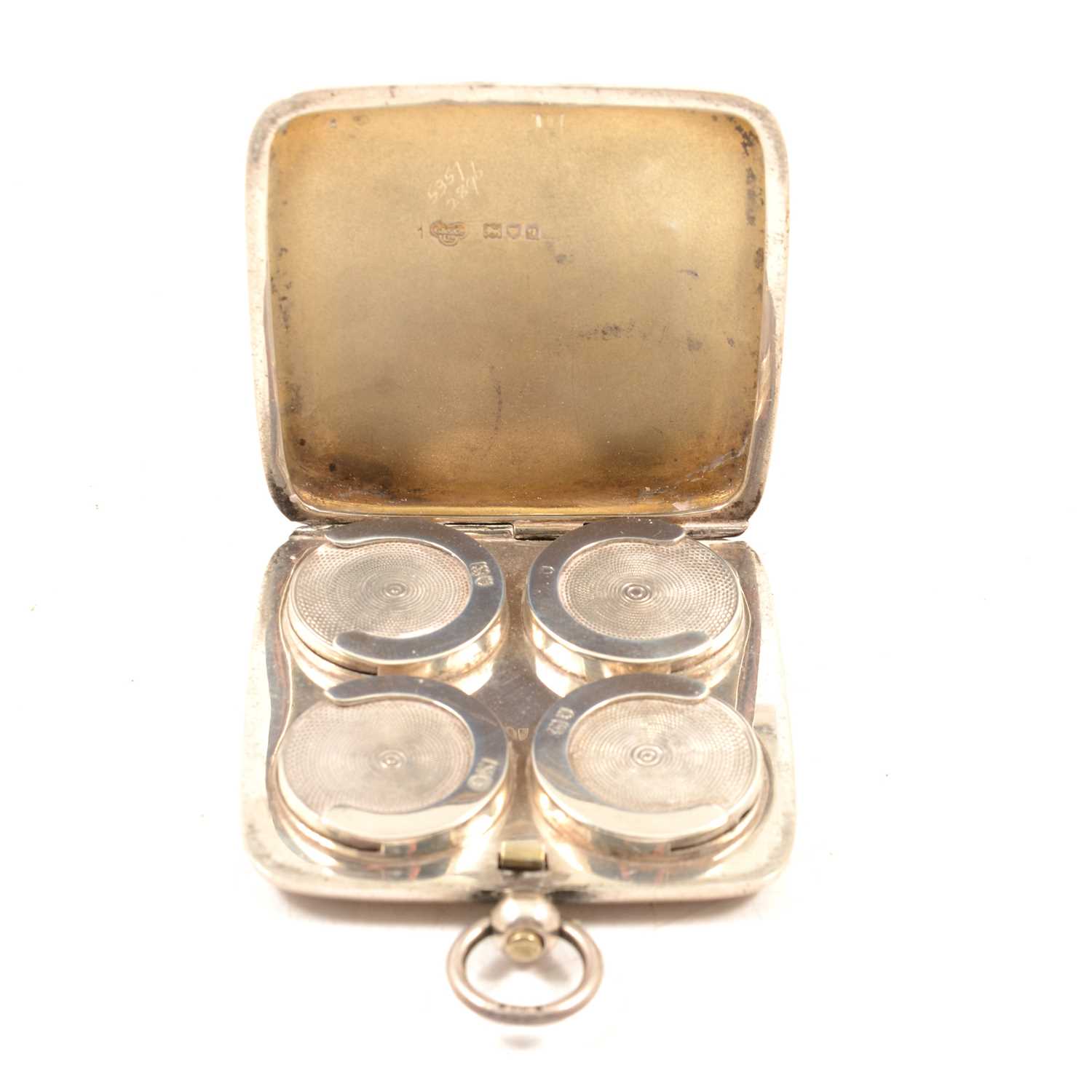 Lot 311 - George V silver four Sovereign coin case,